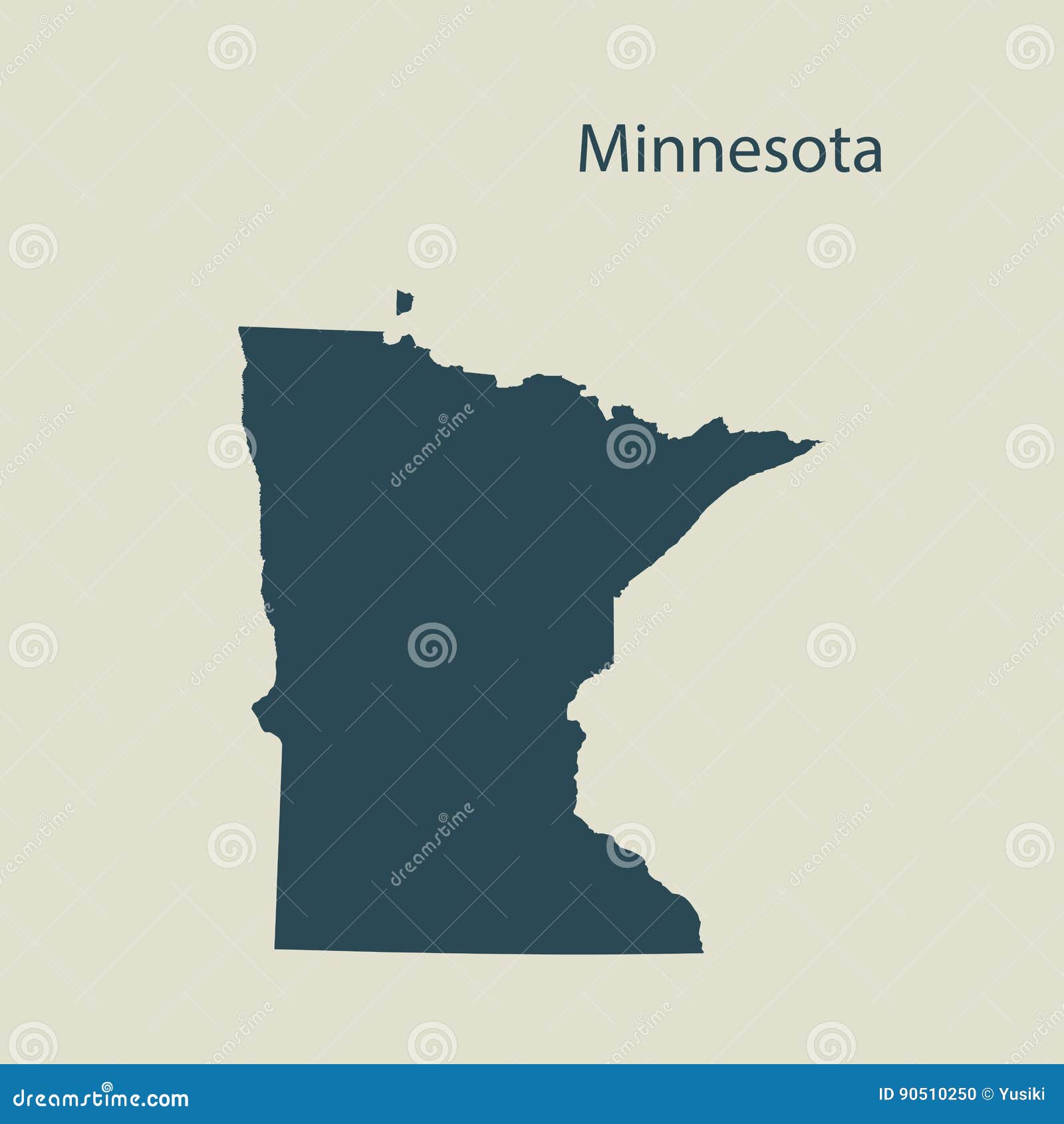 Outline Map of Minnesota. Illustration. Stock Illustration ...