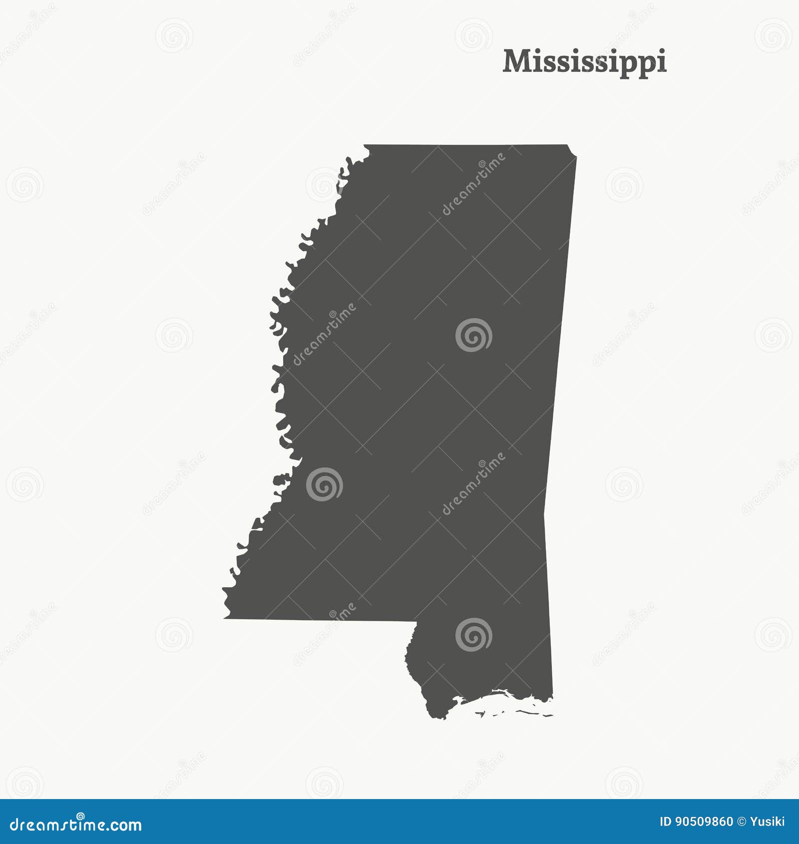 Outline Map of Mississippi. Illustration. Stock Illustration ...