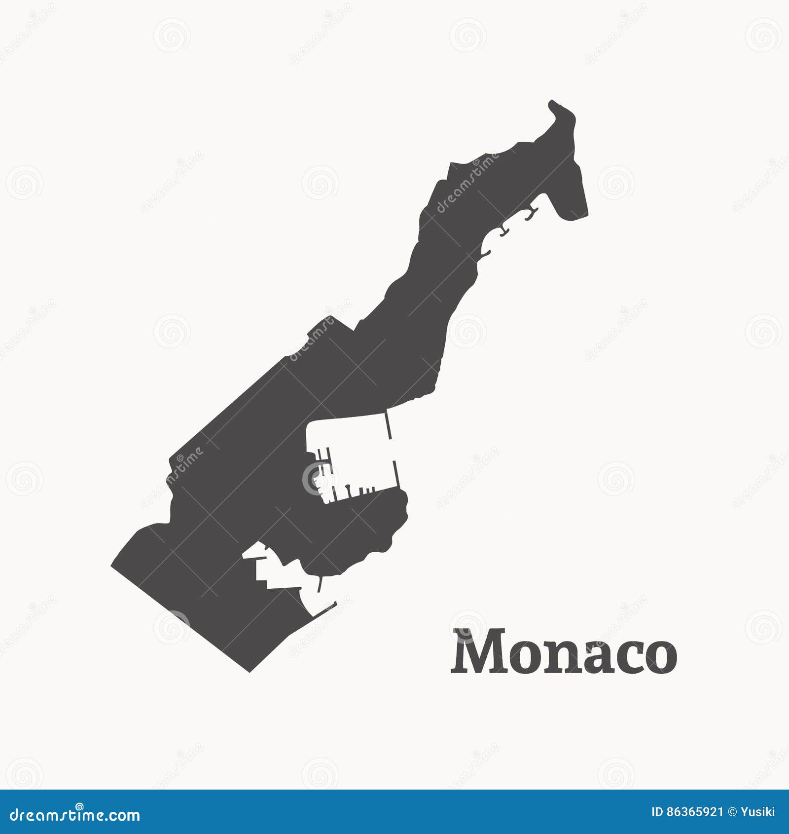 Outline Map of Monaco.vector Illustration. Stock Vector - Illustration ...