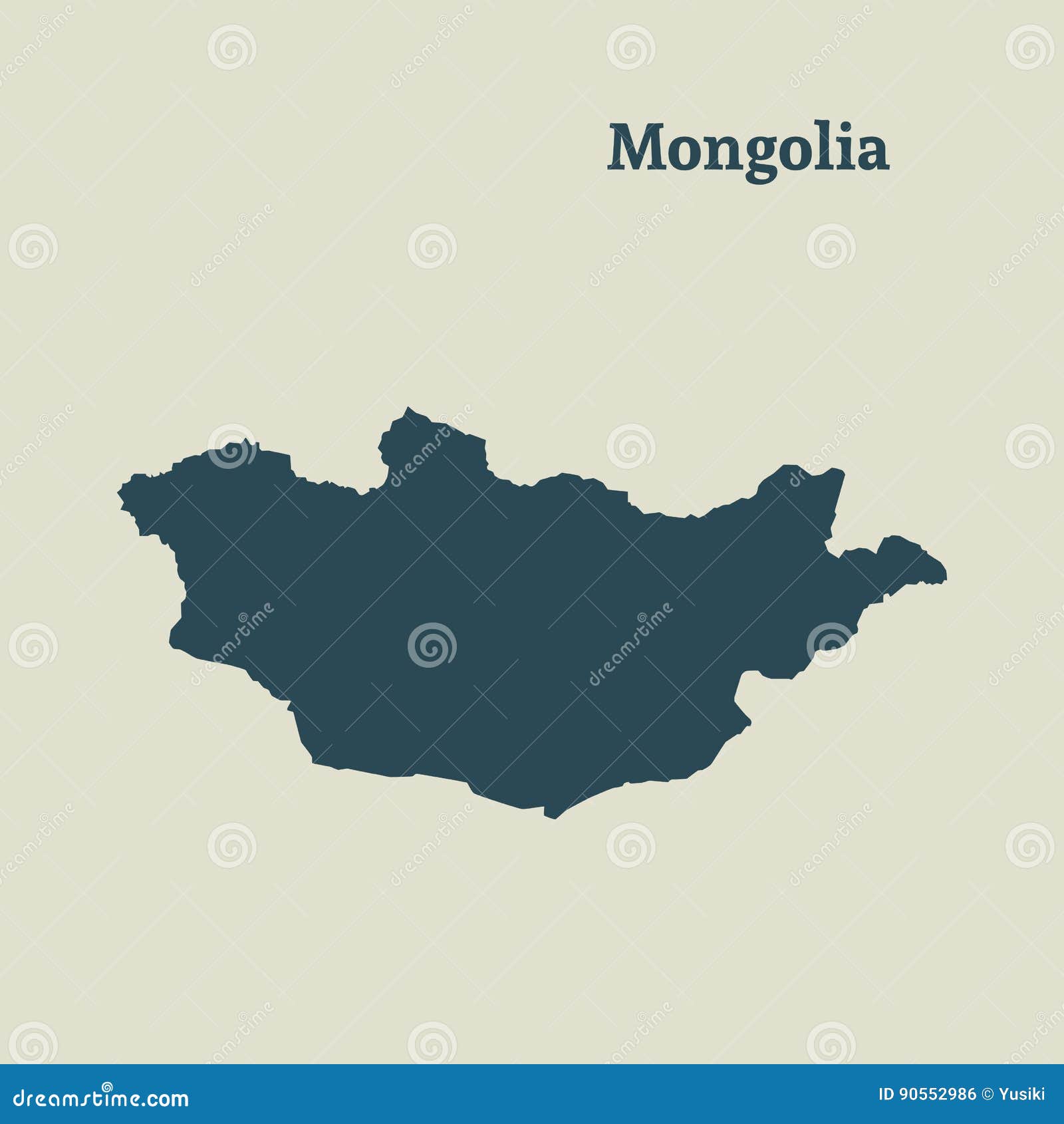 Outline Map of Mongolia. Illustration. Stock Illustration ...