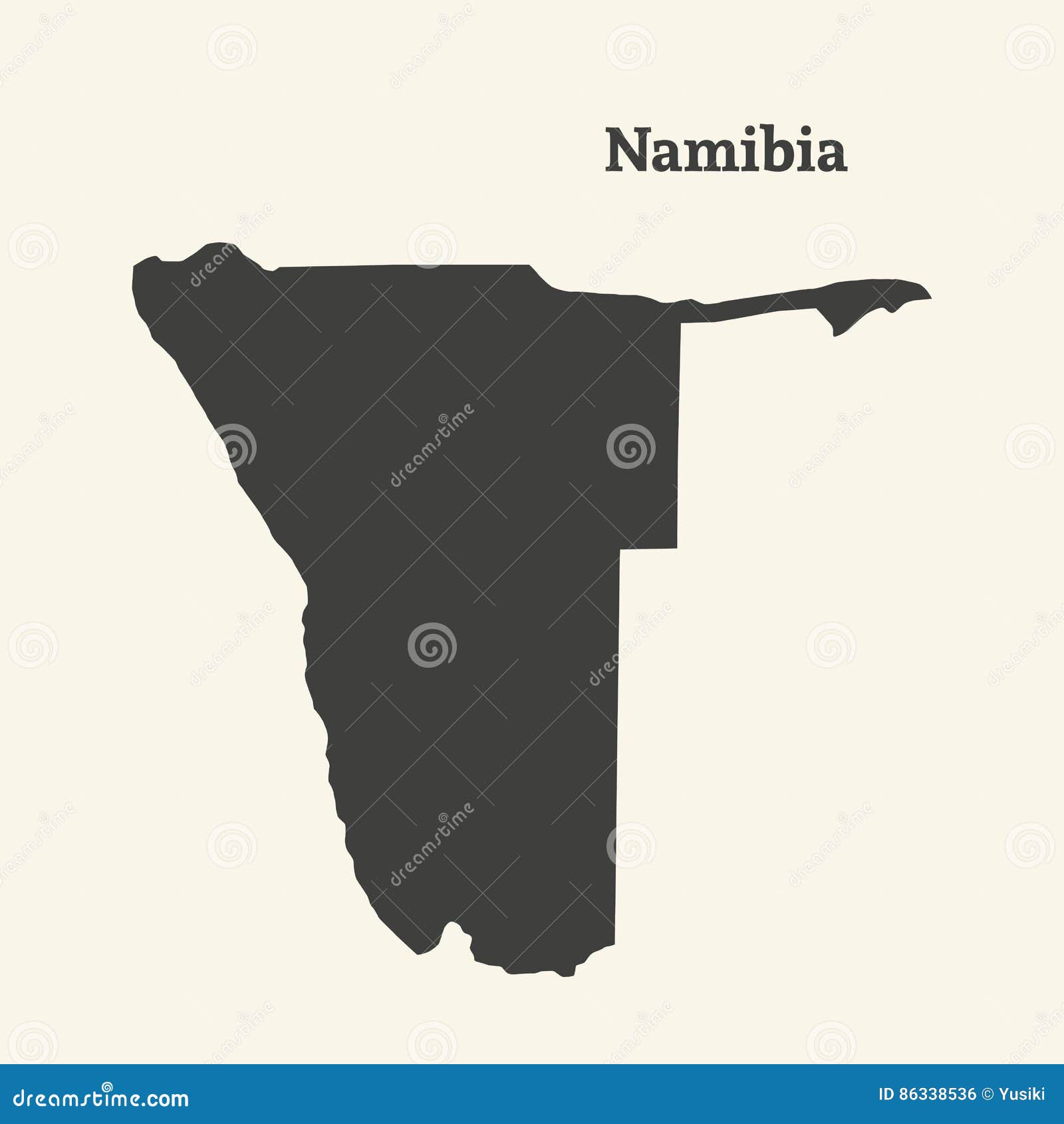 Outline Map of Namibia. Illustration. Stock Illustration - Illustration ...