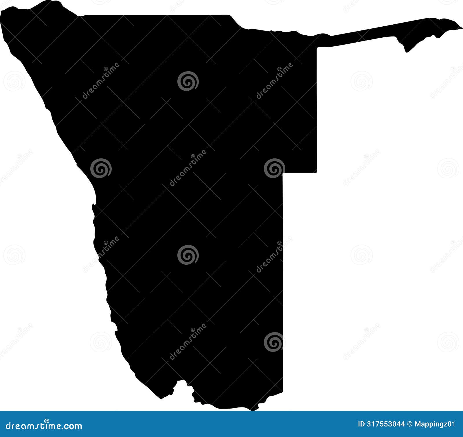 Namibia Silhouette Map With Transparent Background Vector Illustration ...