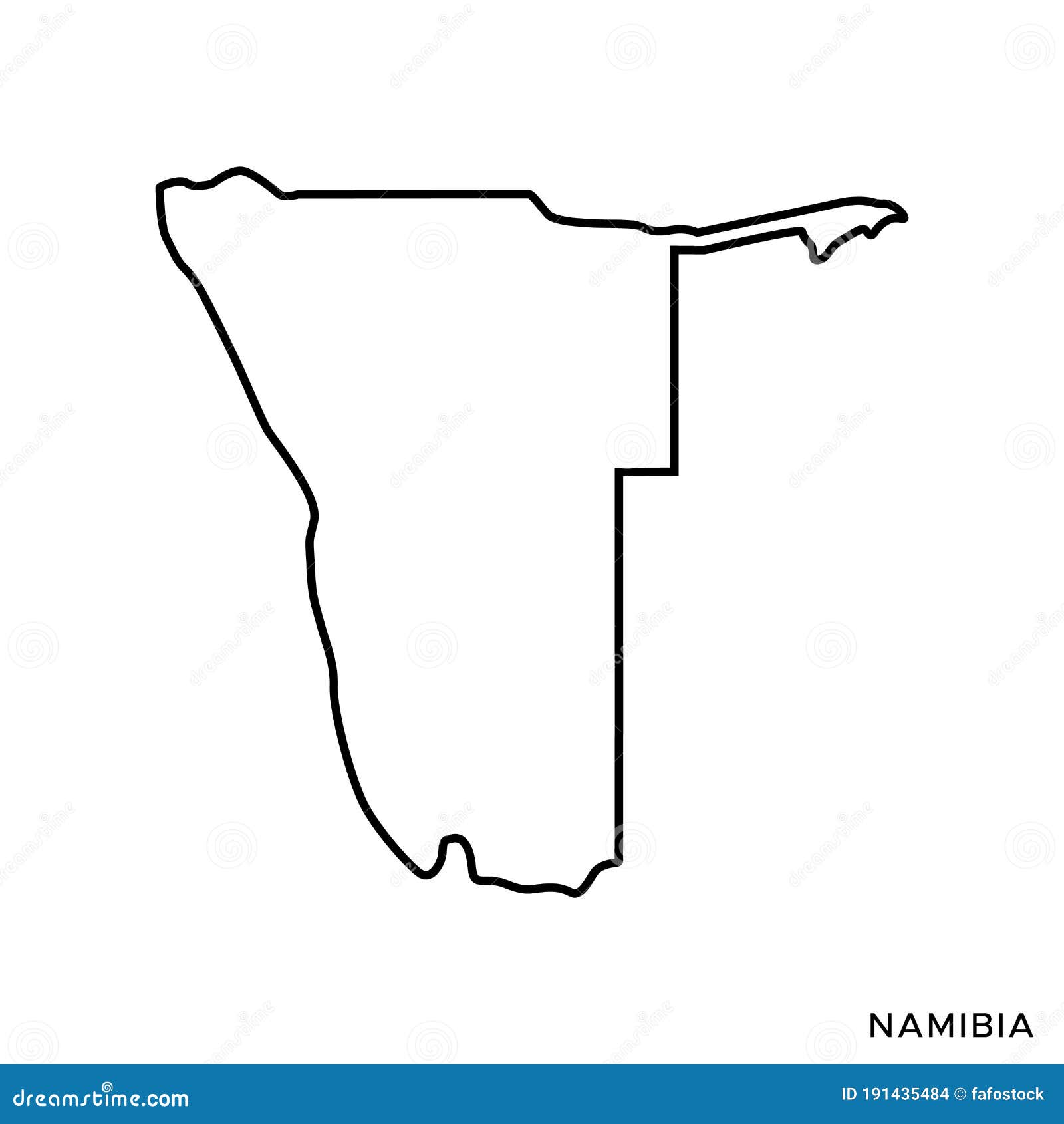 Namibia Vector Map Isolated On White Background. High-Detailed Black ...