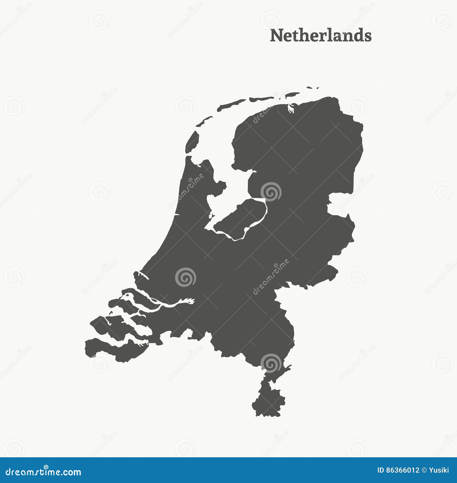 Outline Map of Netherlands. Illustration. Stock Illustration ...