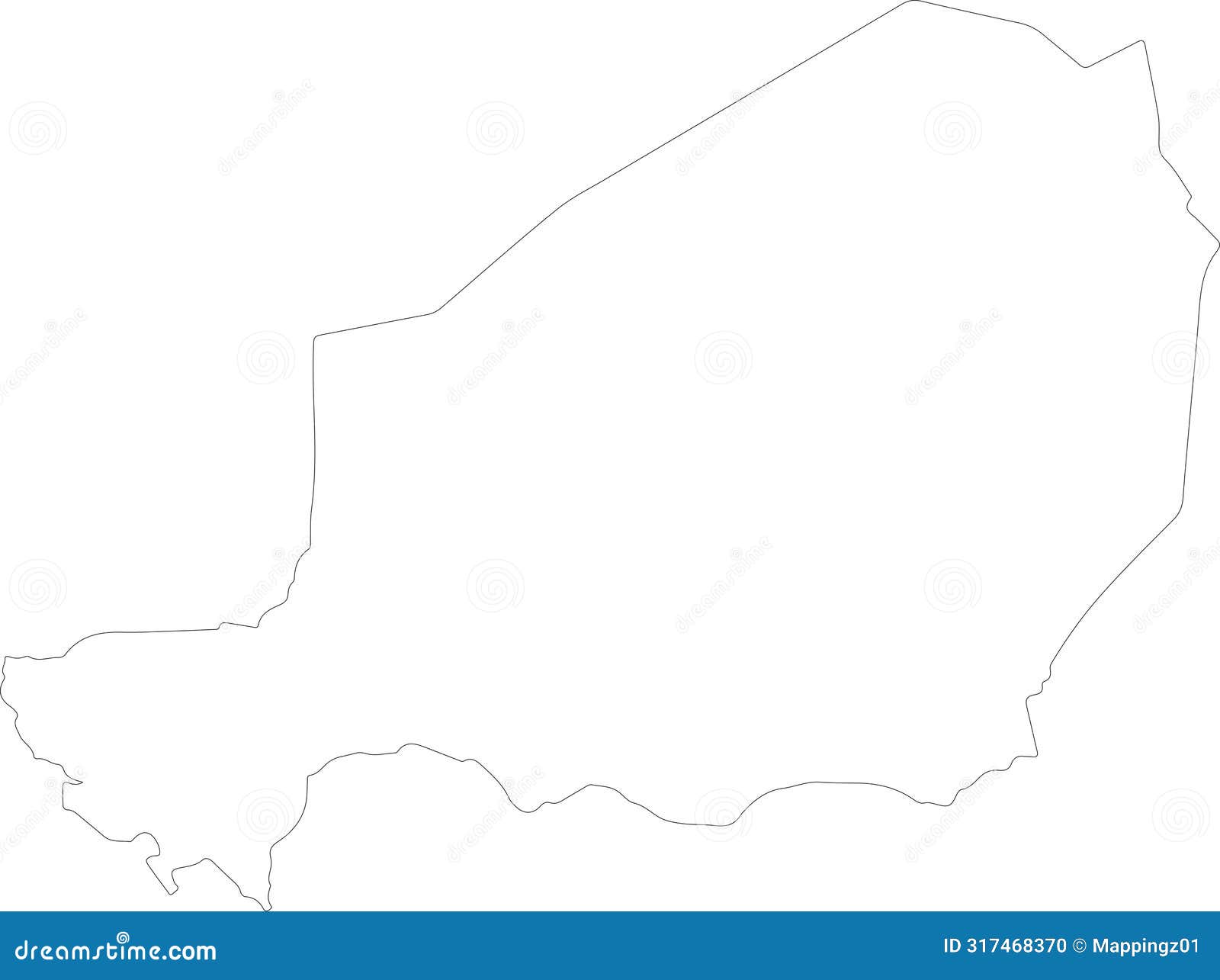 Niger outline map stock illustration. Illustration of line - 317468370