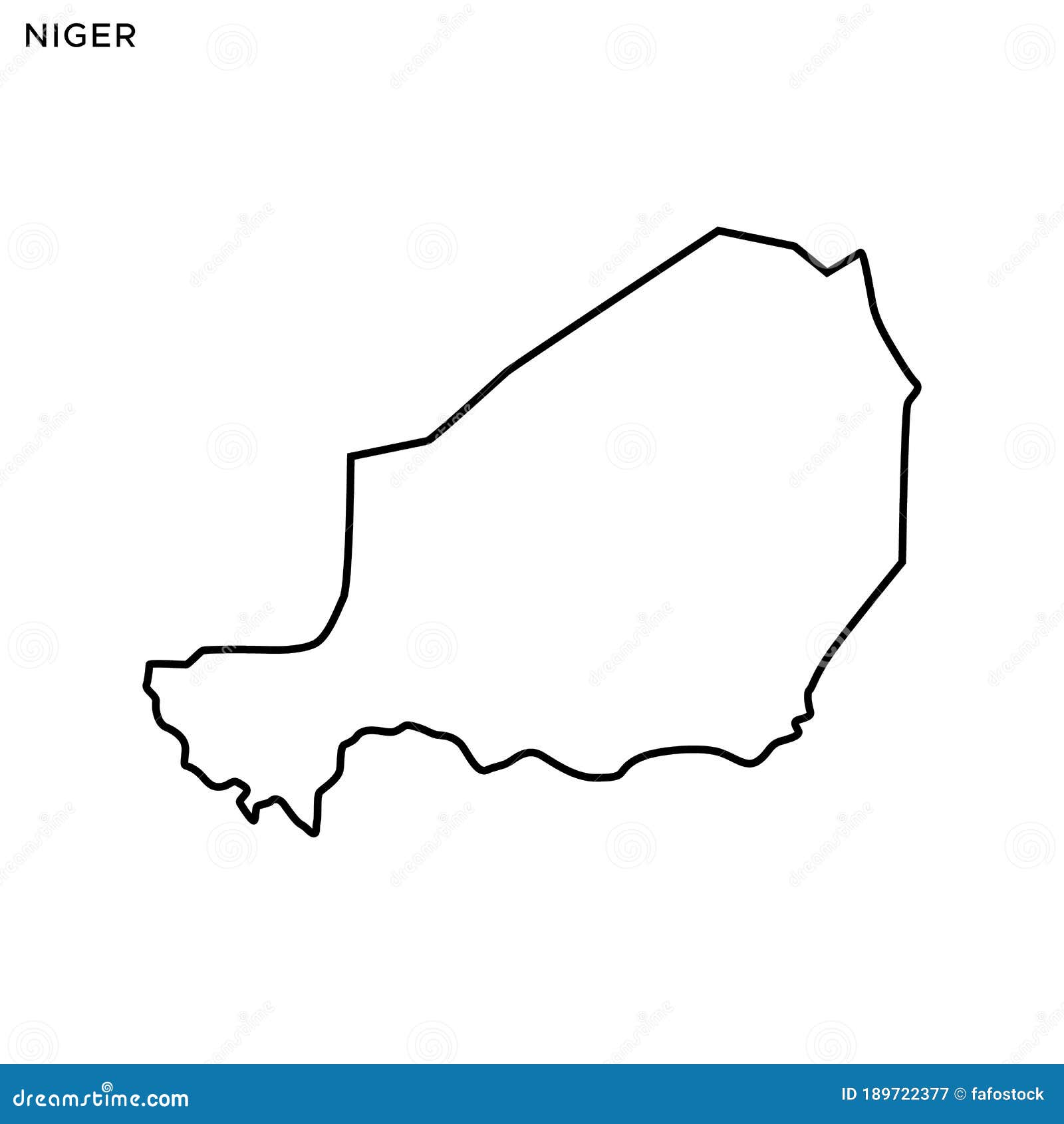 Niger Vector Map Isolated On White Background. High-Detailed Black ...
