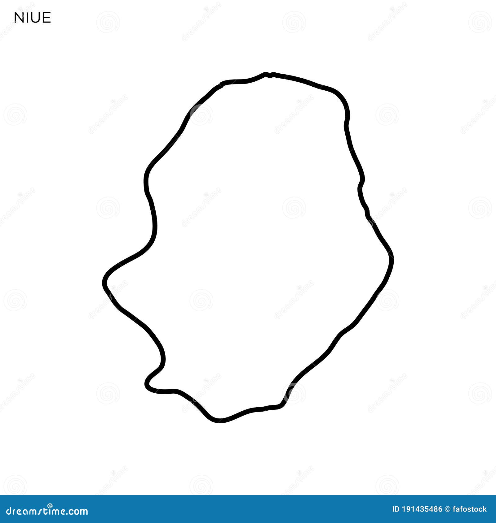Outline Map of Niue Vector Design Template. Editable Stroke Stock ...