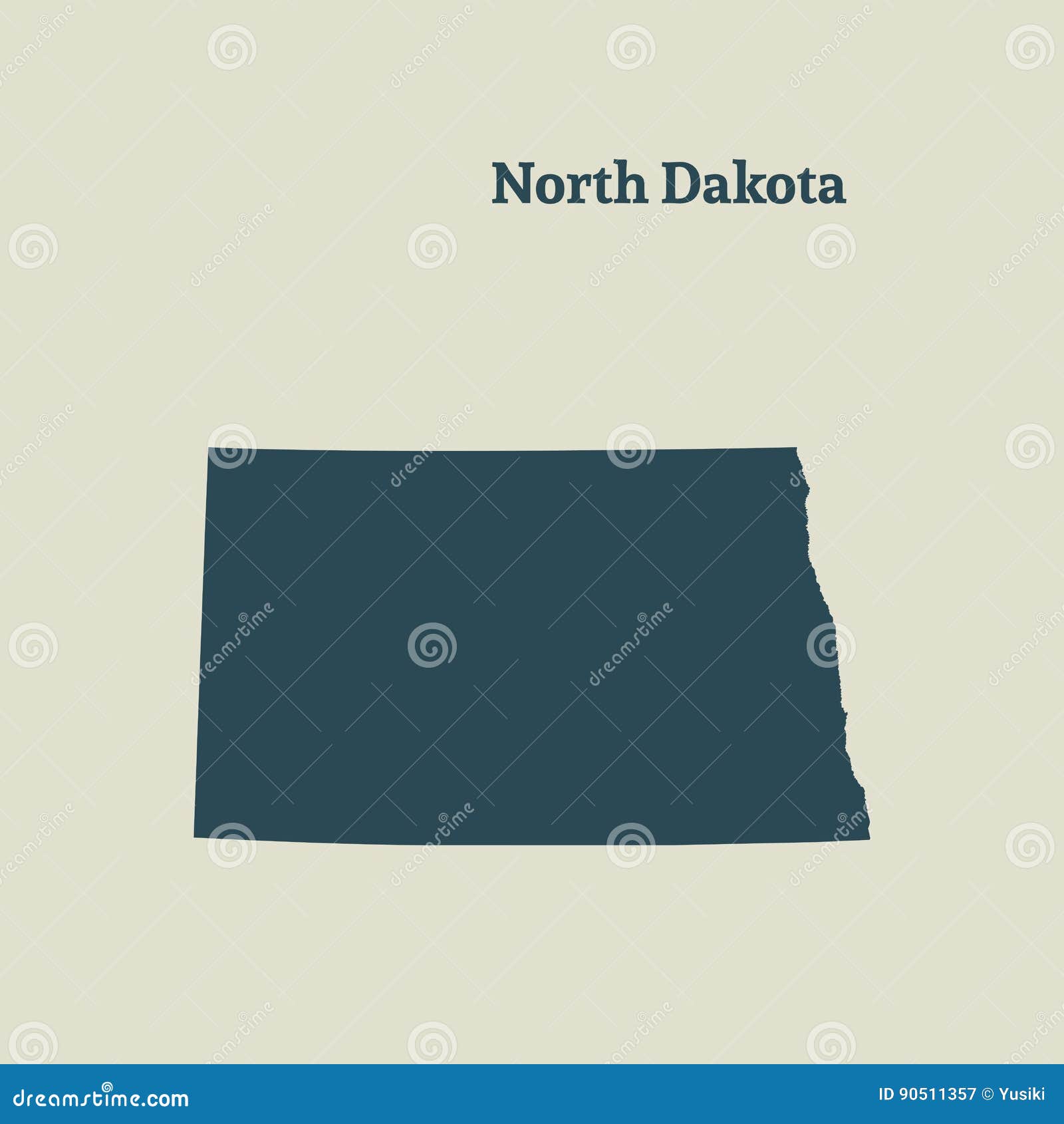 Outline Map of North Dakota. Illustration. Stock Illustration ...