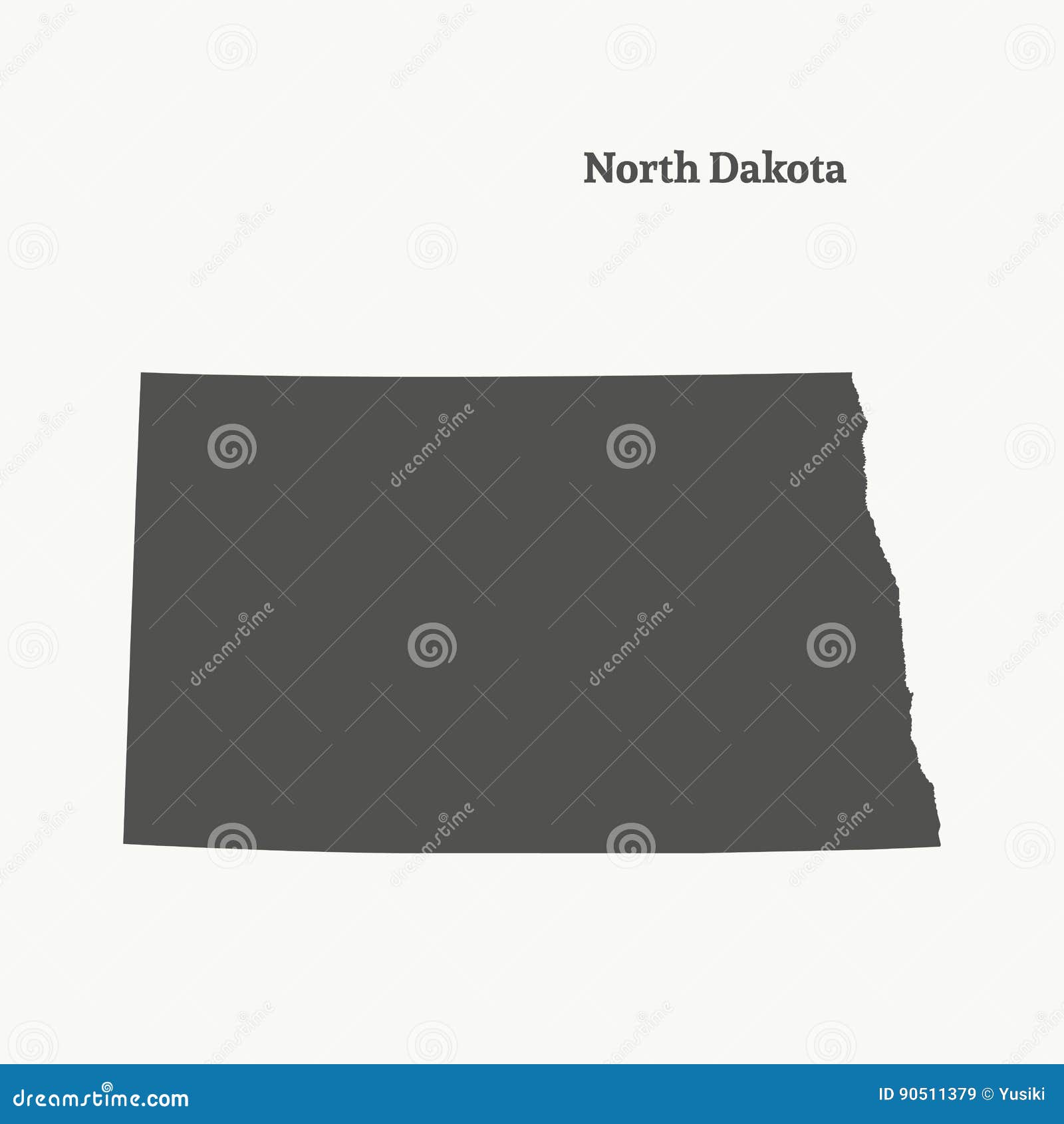 Outline Map of North Dakota. Illustration. Stock Illustration ...