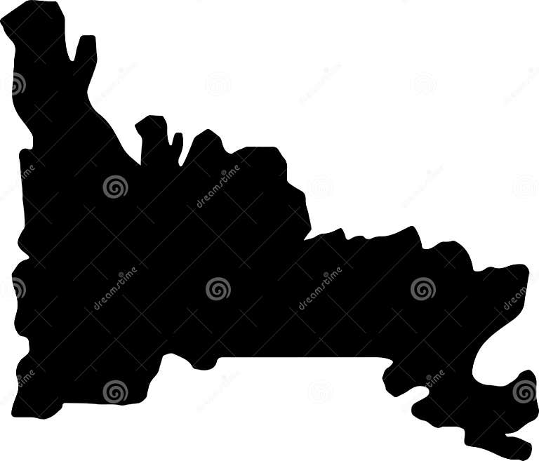Ogun Nigeria Silhouette Map with Transparent Background Stock Vector ...