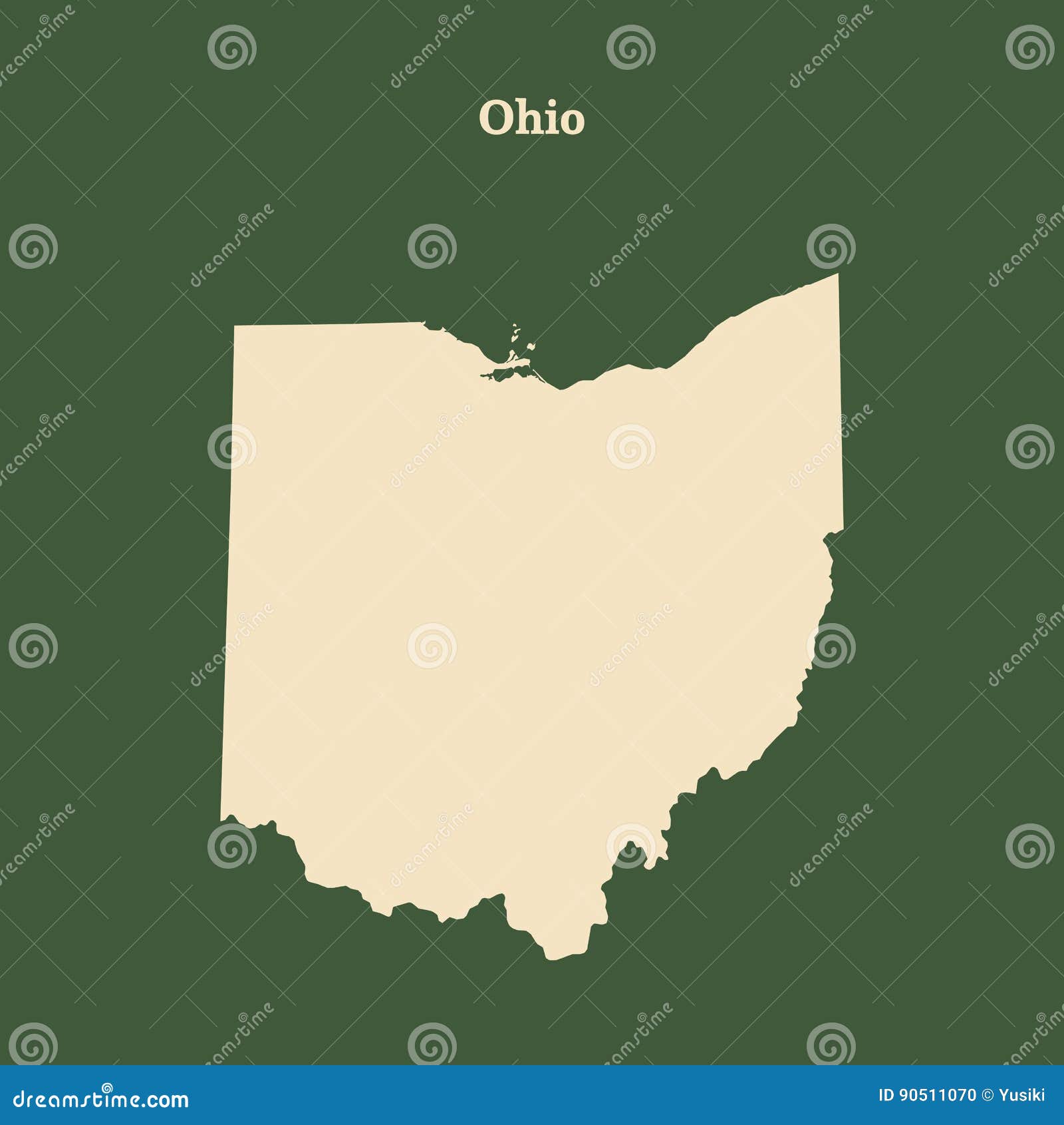Outline Map of Ohio. Illustration. Stock Illustration - Illustration of ...