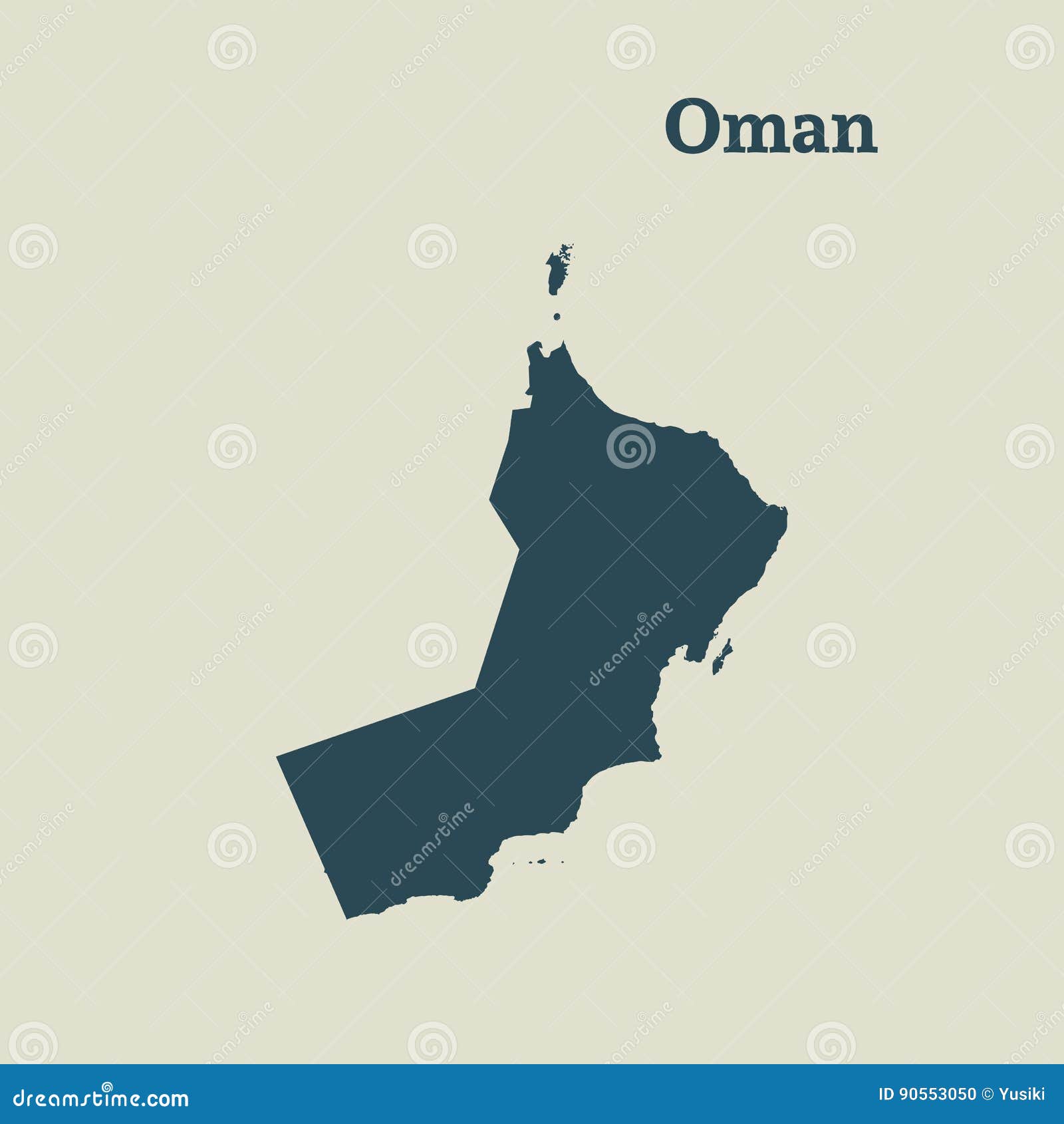Outline Map of Oman. Illustration. Stock Illustration - Illustration of ...