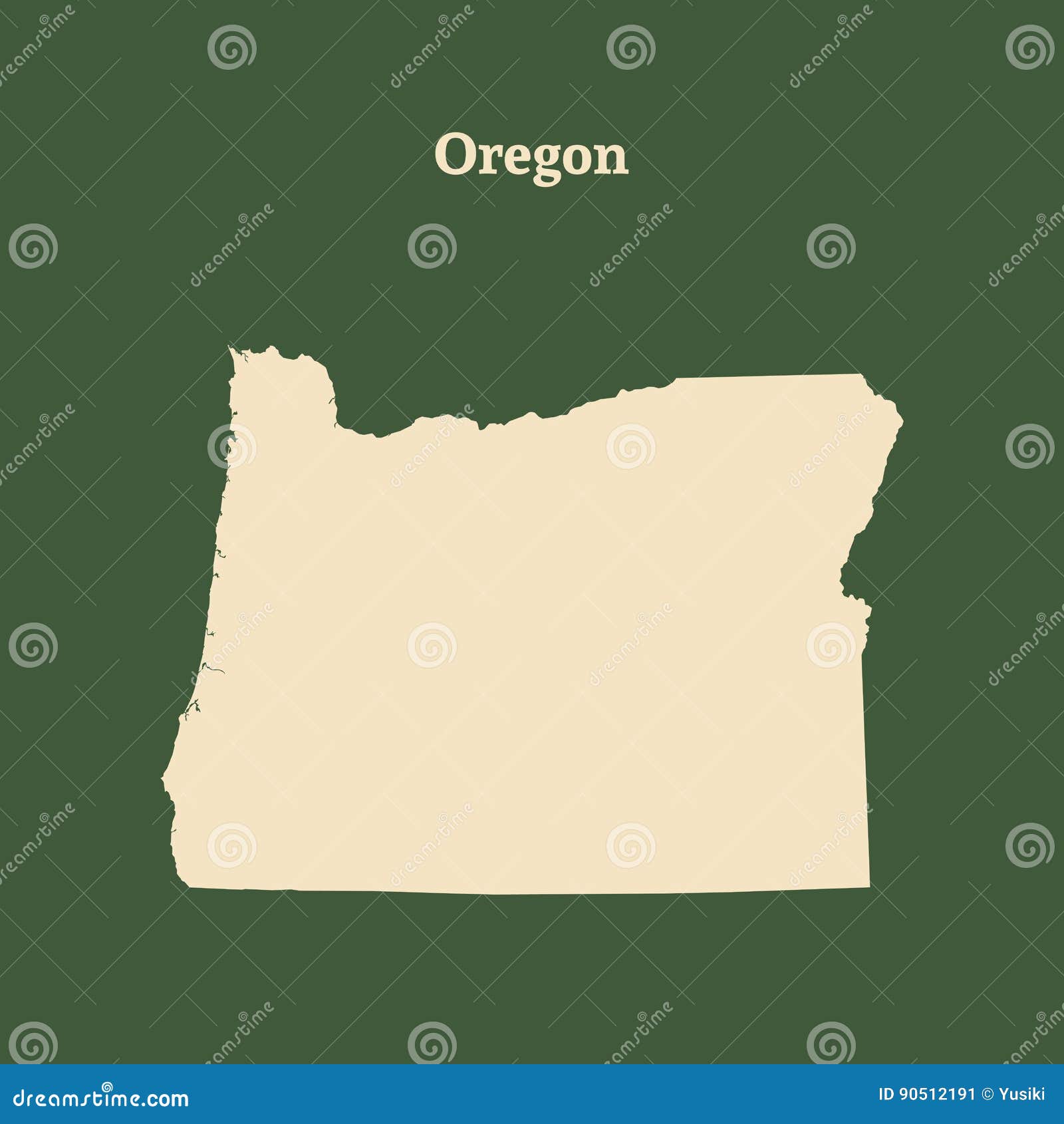 Outline Map of Oregon. Illustration. Stock Illustration - Illustration ...