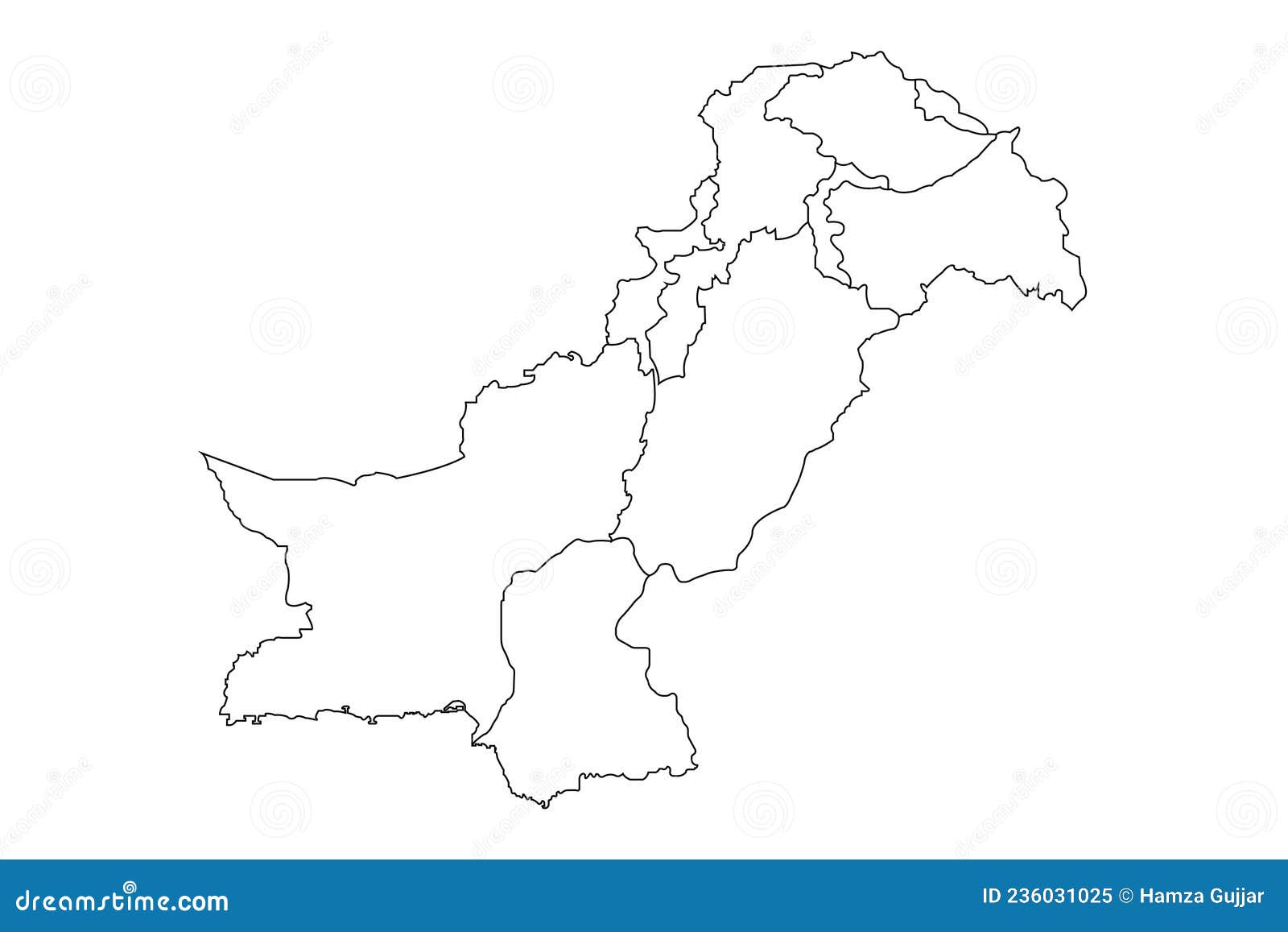 Pakistan Map. Black Silhouette Country Map Isolated On White Background ...