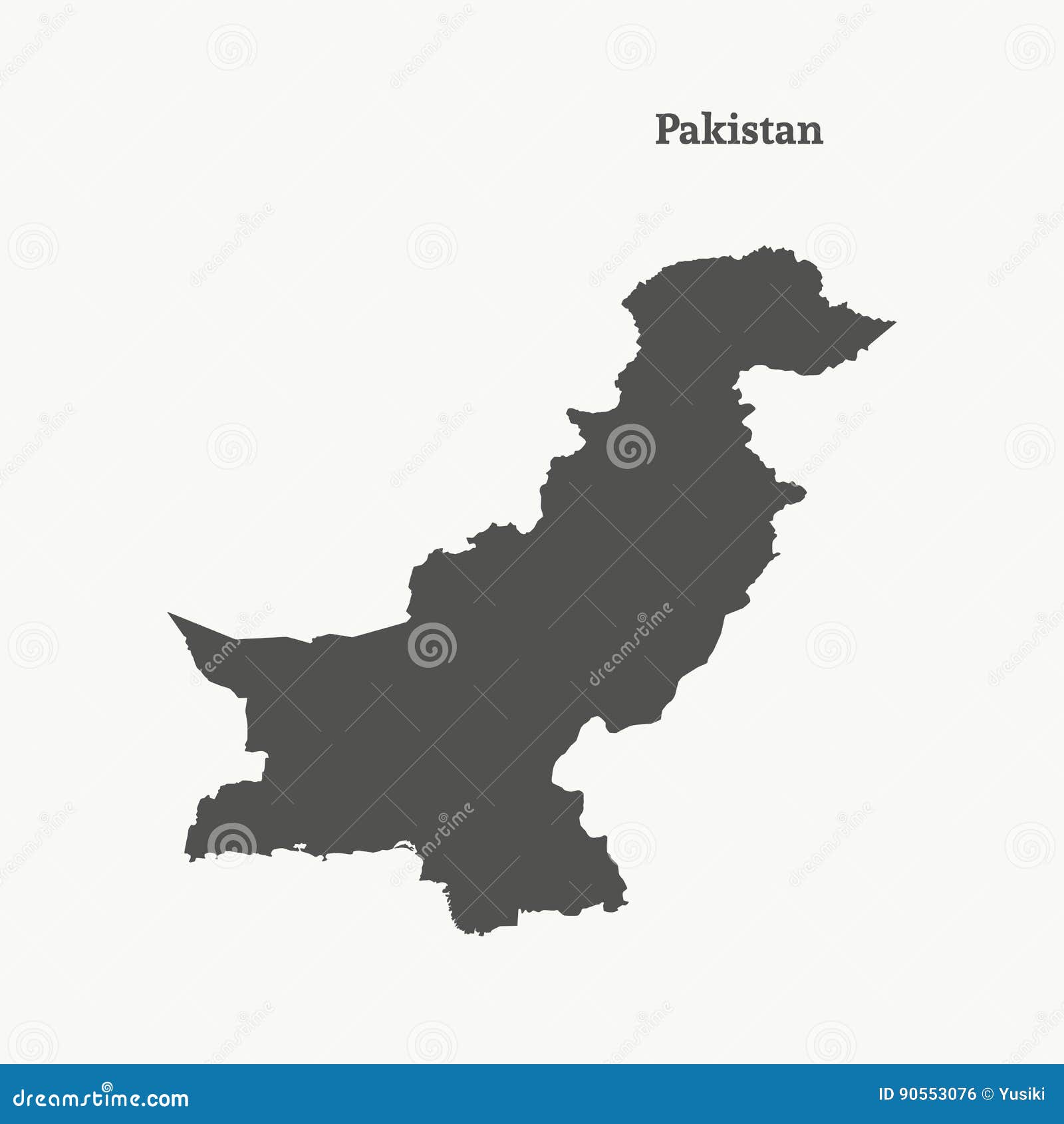 Outline Map of Pakistan. Illustration. Stock Illustration ...