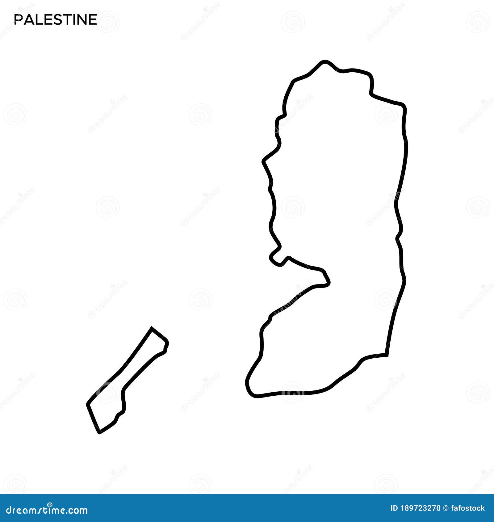 Outline Map of Palestine Vector Design Template. Editable Stroke Stock ...