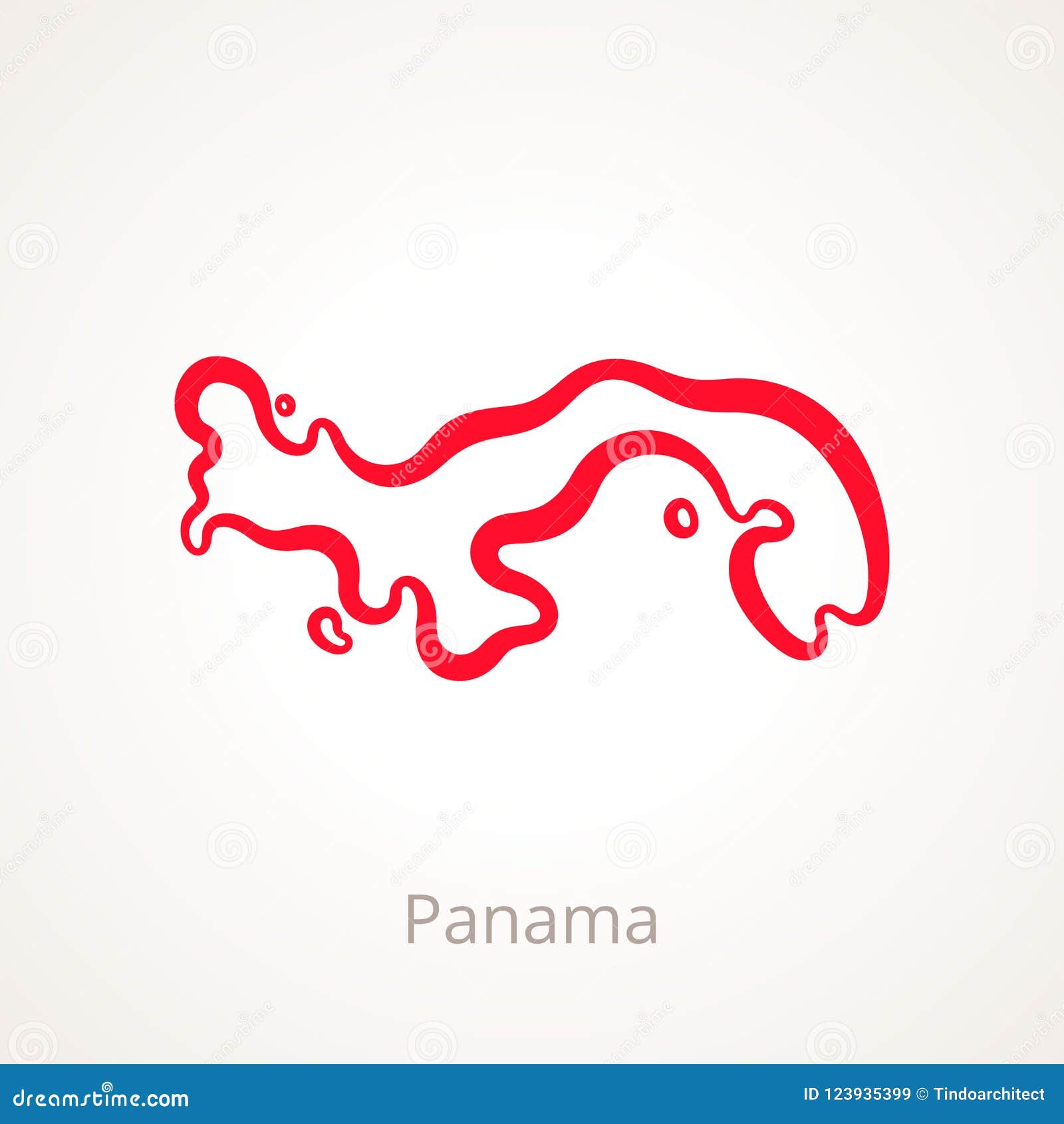 Panama - Outline Map stock vector. Illustration of border - 123935399