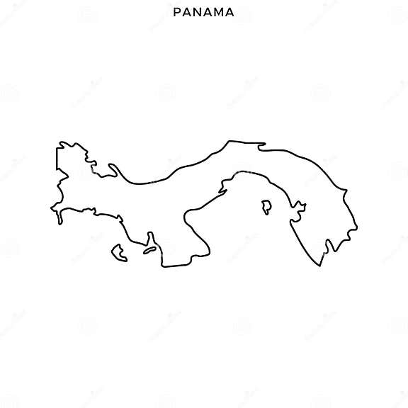 Outline Map of Panama Vector Design Template. Editable Stroke Stock ...