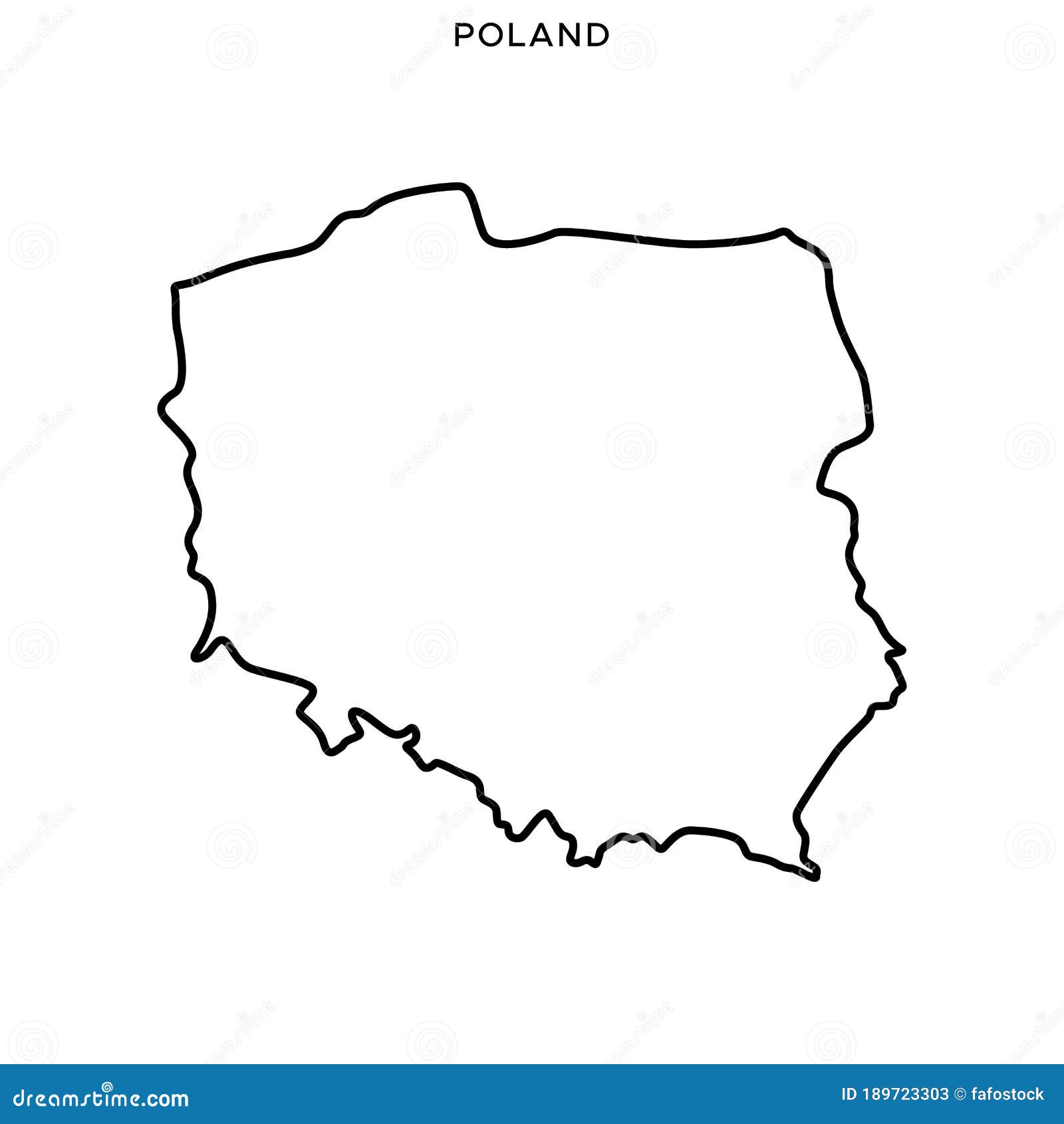 Outline Map of Poland Vector Design Template. Editable Stroke Stock ...