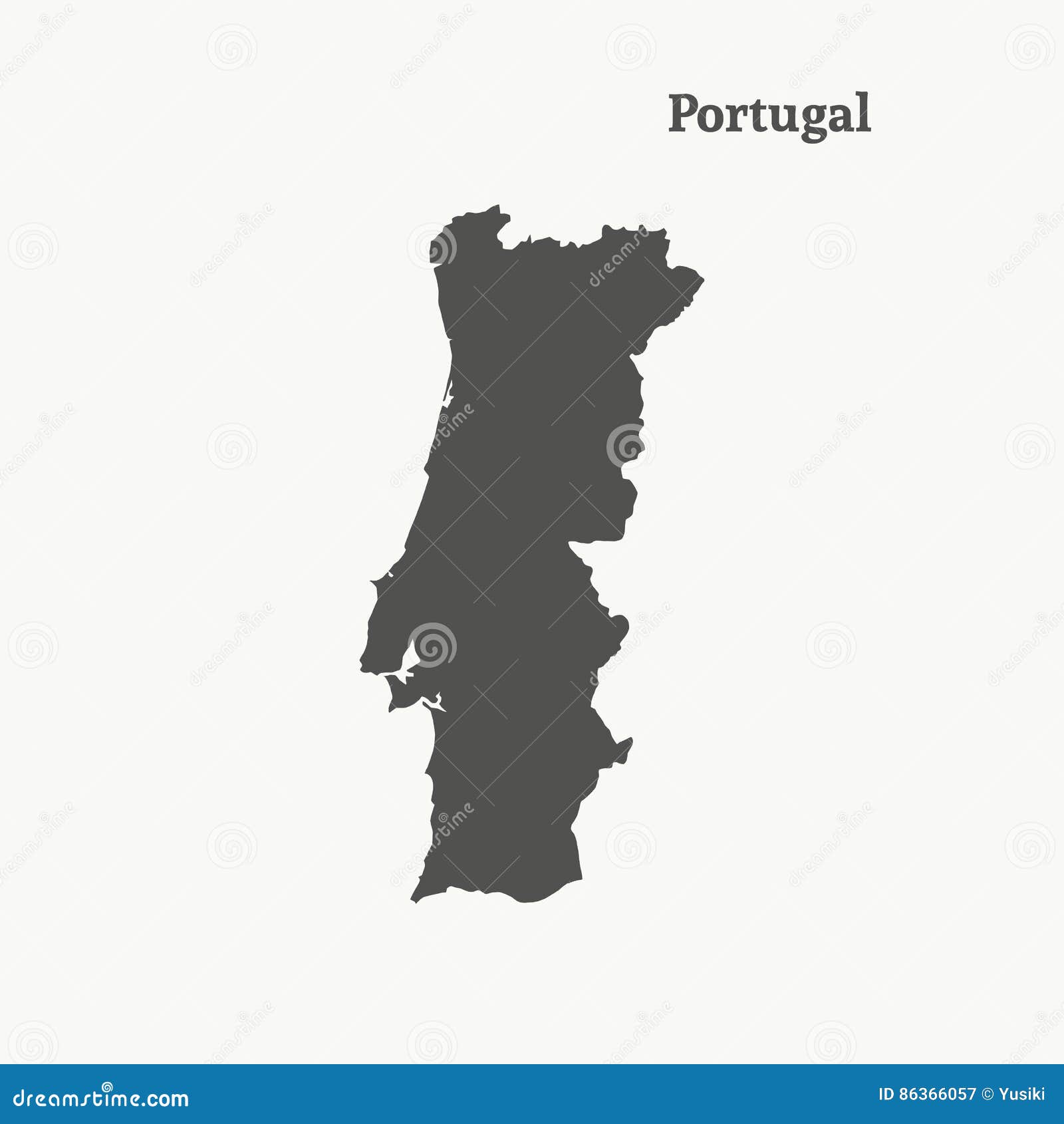 Outline Map of Portugal. Illustration. Stock Illustration ...
