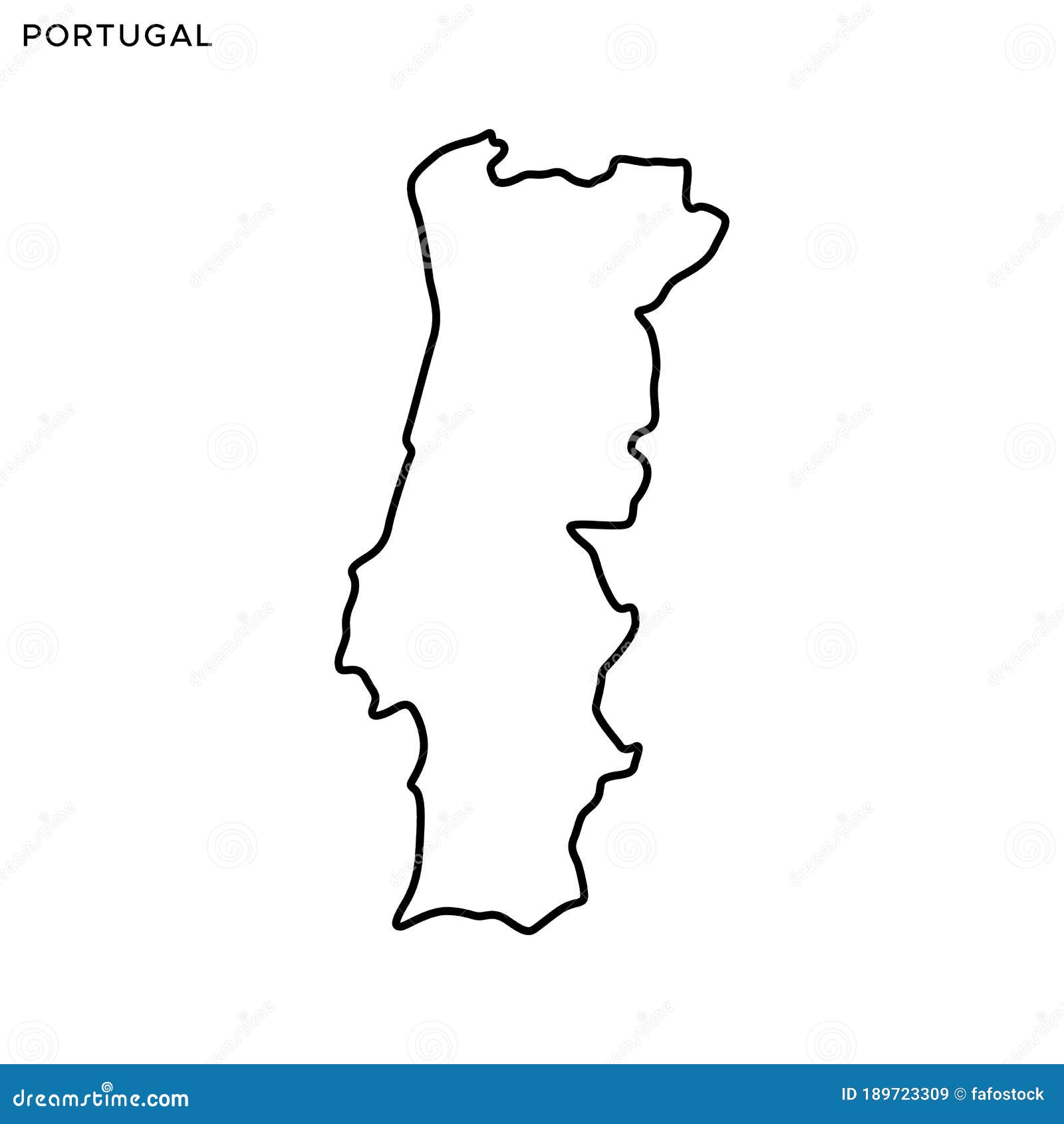 Outline Map of Portugal Vector Design Template. Editable Stroke Stock ...