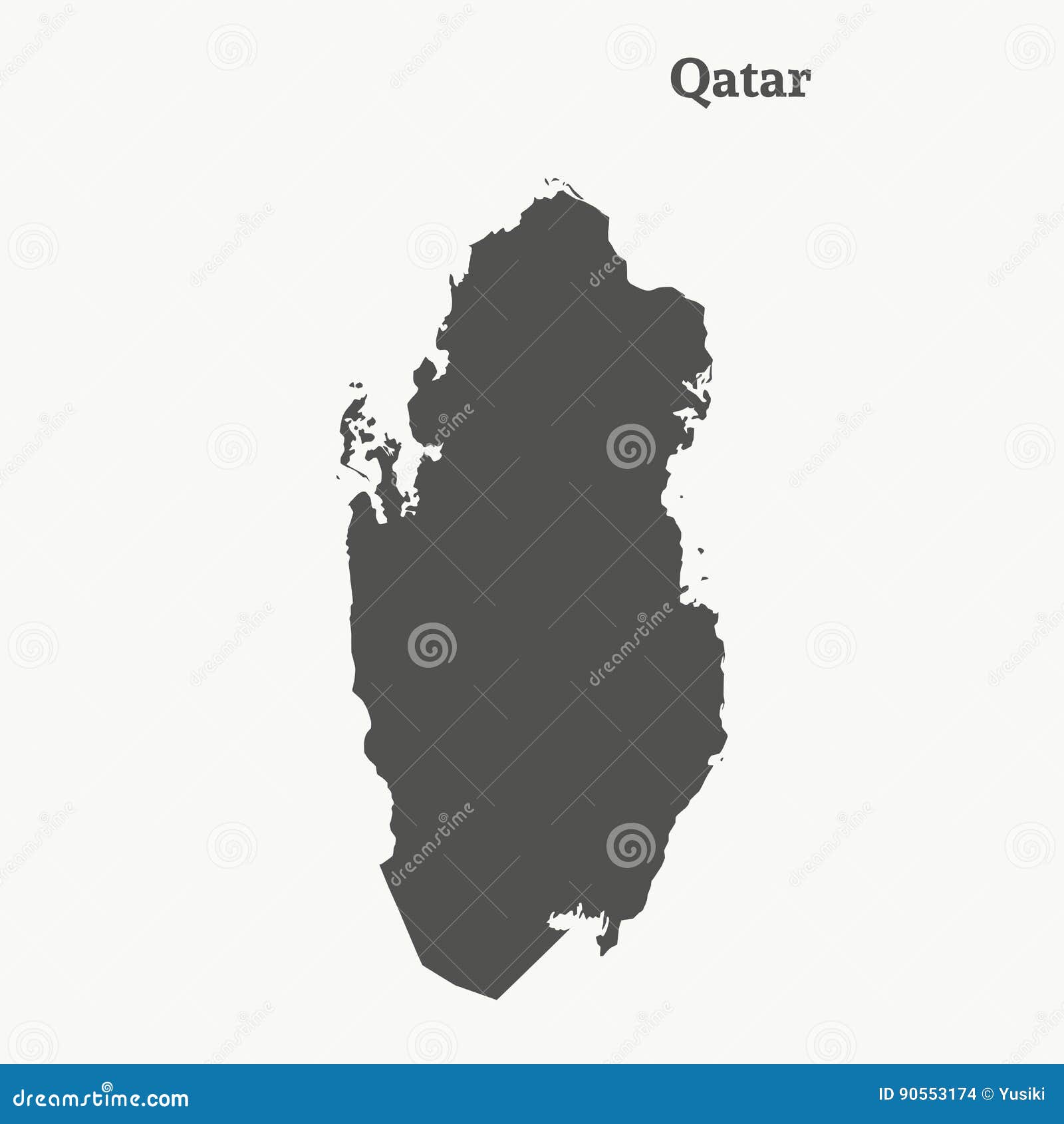Outline Map of Qatar. Illustration. Stock Illustration - Illustration ...
