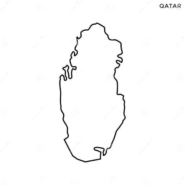 Outline Map of Qatar Vector Design Template. Editable Stroke Stock ...
