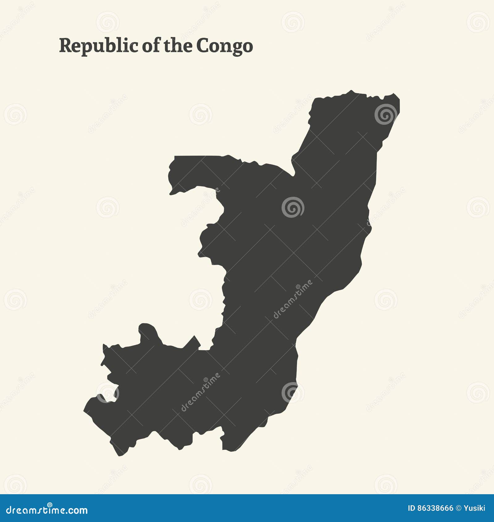 Outline Map of Republic of the Congo. Illustration. Stock Illustration ...