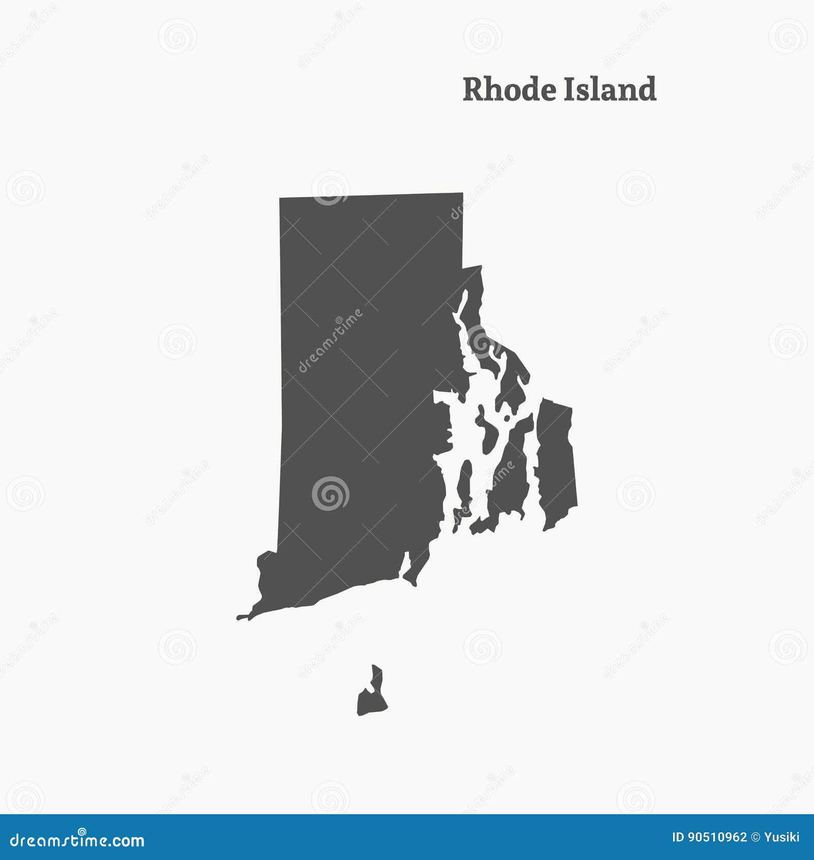 Outline Map of Rhode Island. Illustration. Stock Illustration ...