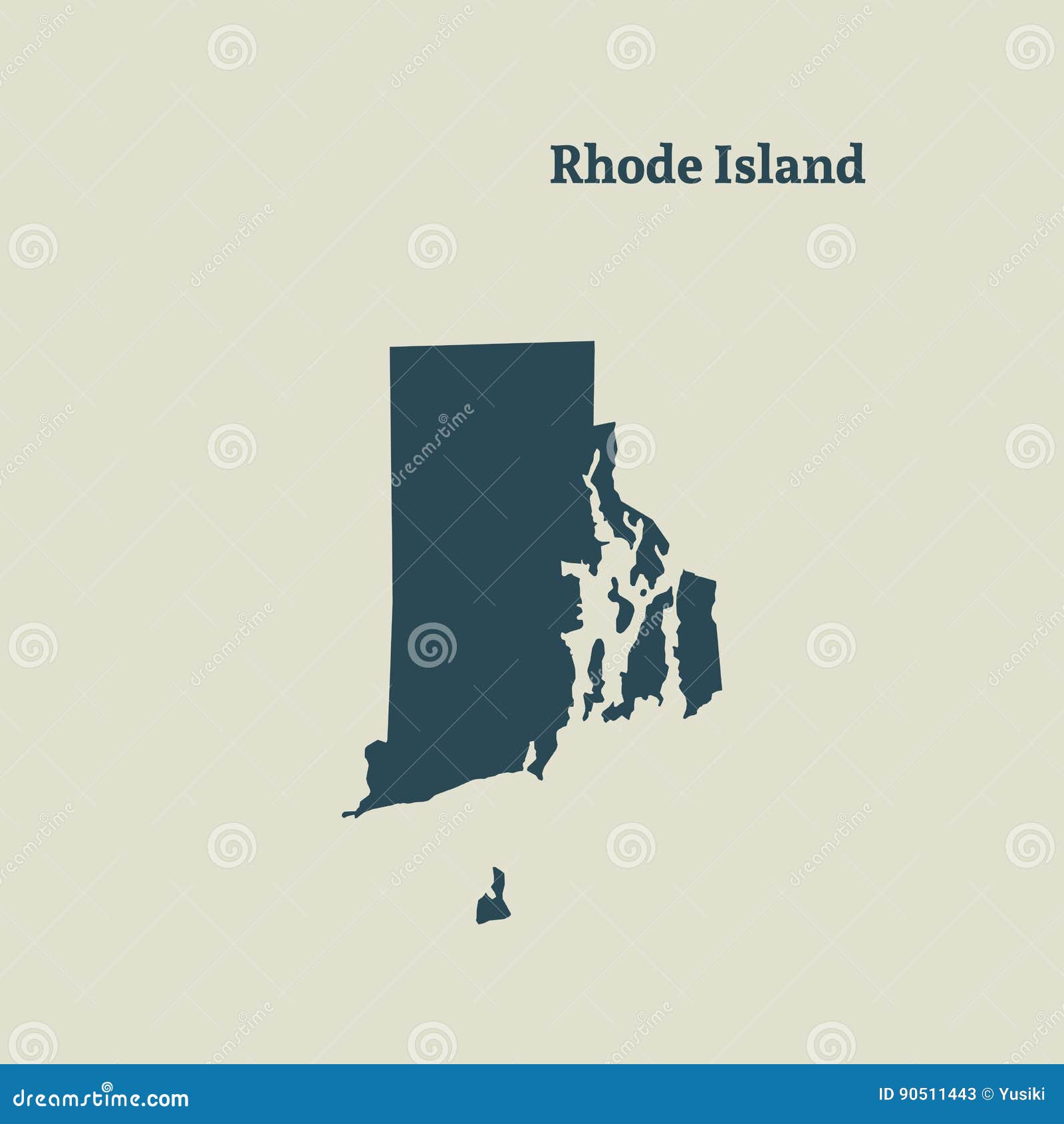 Outline Map of Rhode Island. Illustration. Stock Illustration ...