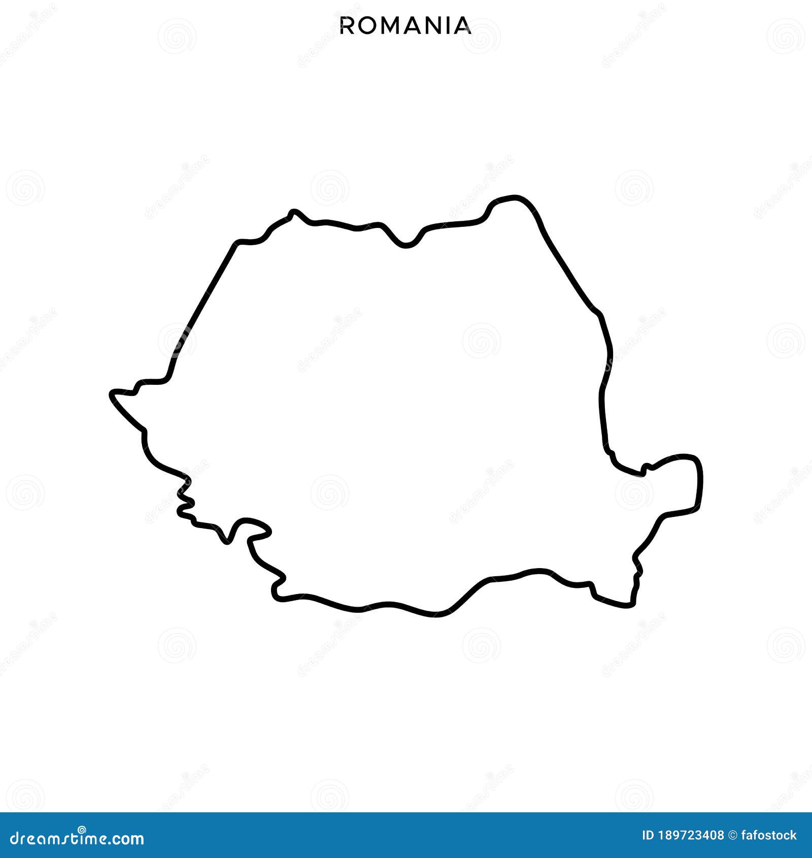 Outline Map of Romania Vector Design Template. Editable Stroke Stock ...