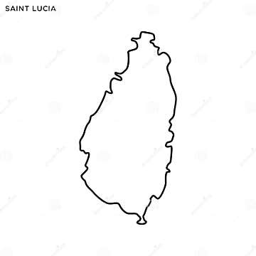 Outline Map of Saint Lucia Vector Design Template. Editable Stroke ...