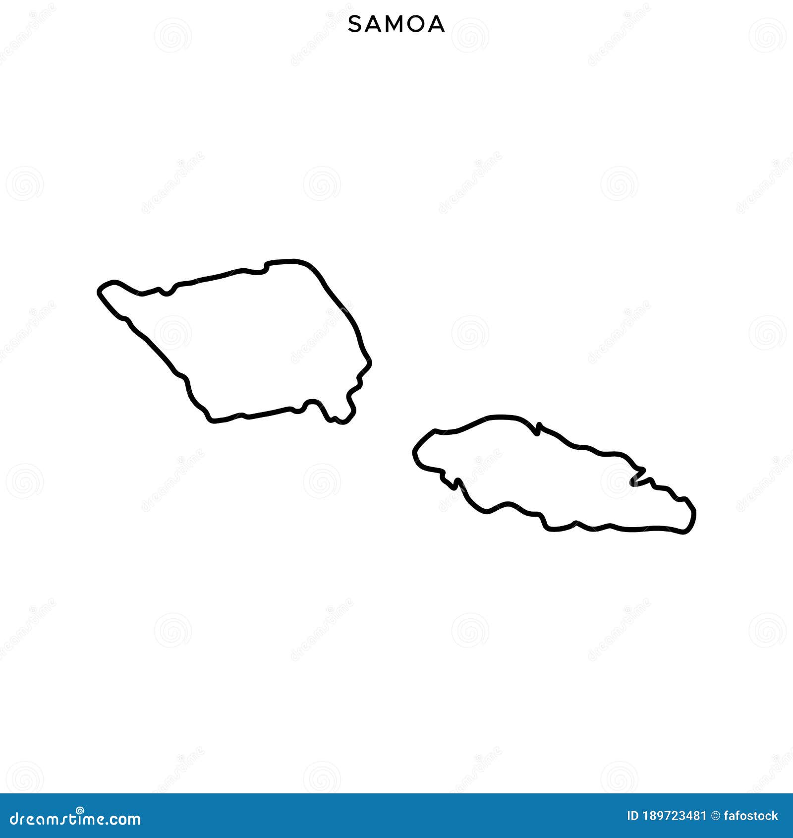 Outline Map of Samoa Vector Design Template. Editable Stroke Stock ...