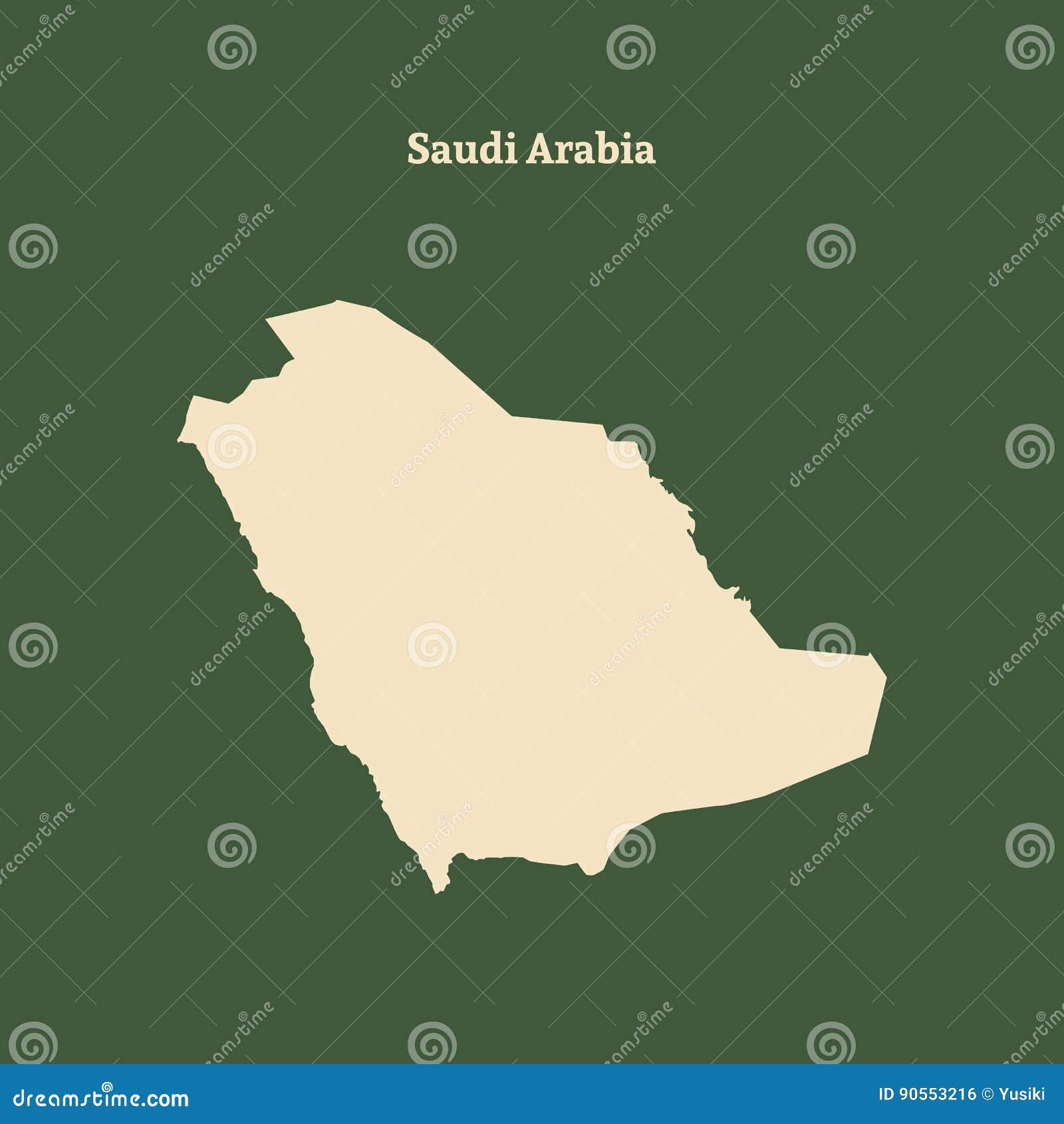 Outline Map of Saudi Arabia. Illustration. Stock Illustration ...