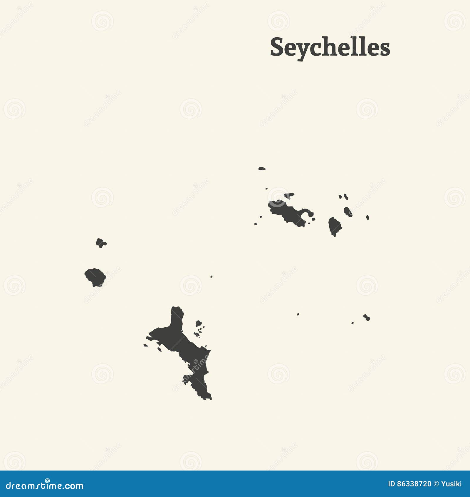 Outline Map of Seychelles. Illustration. Stock Illustration ...
