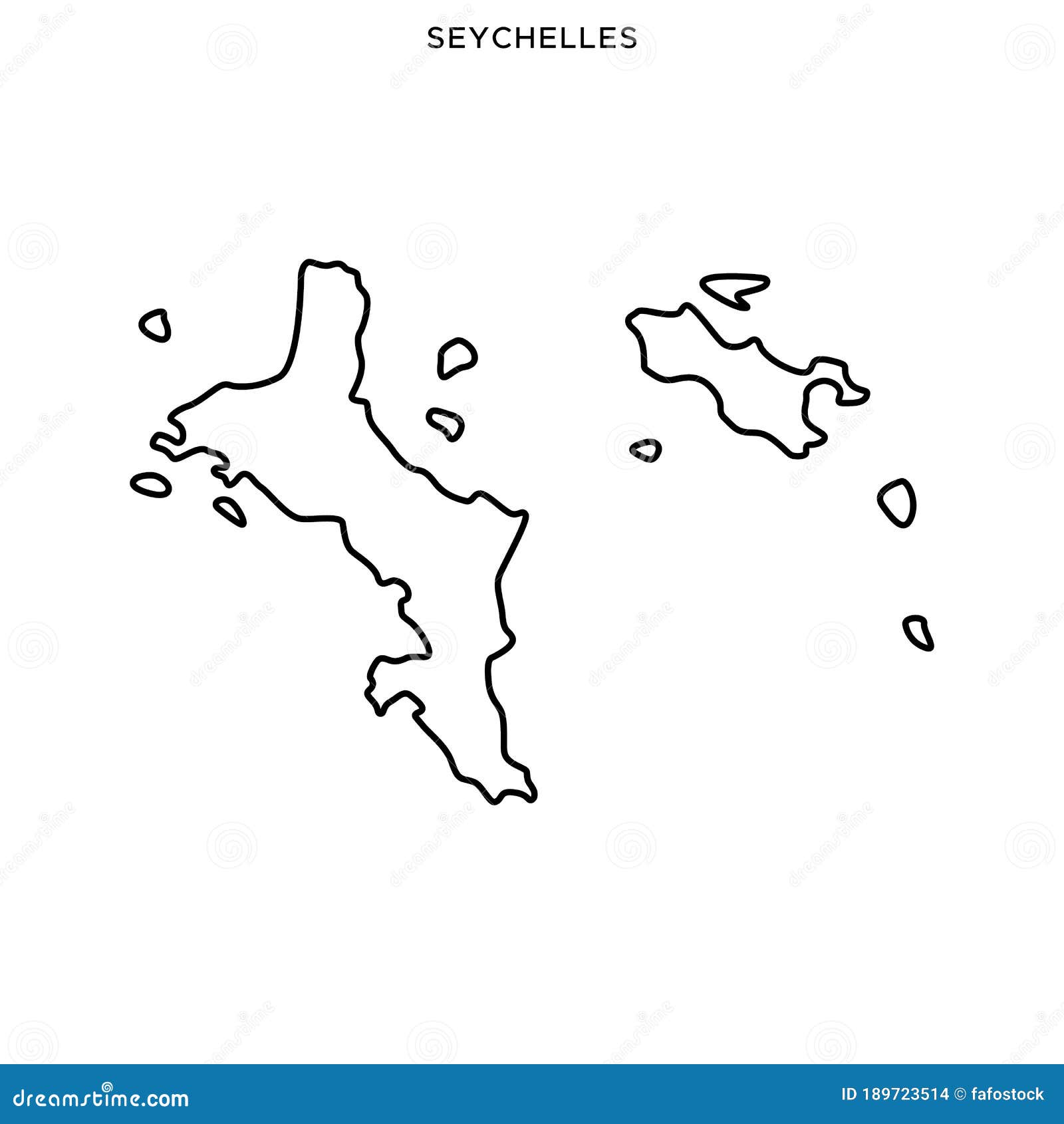Outline Map of Seychelles Vector Design Template. Editable Stroke Stock ...