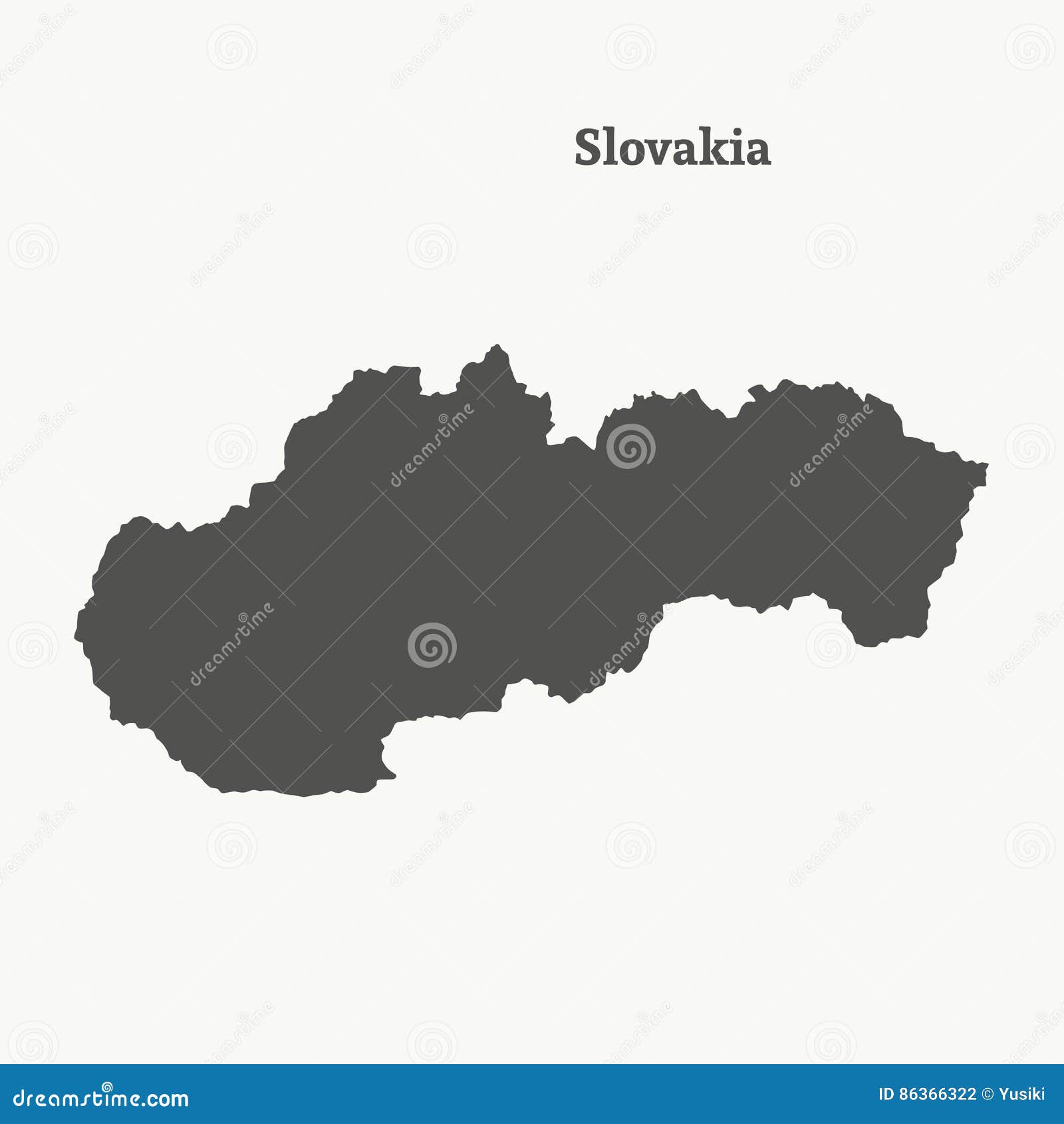 Outline Map of Slovakia. Illustration. Stock Illustration ...