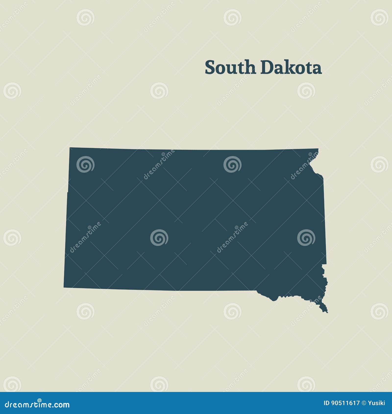Outline Map of South Dakota. Illustration. Stock Illustration ...