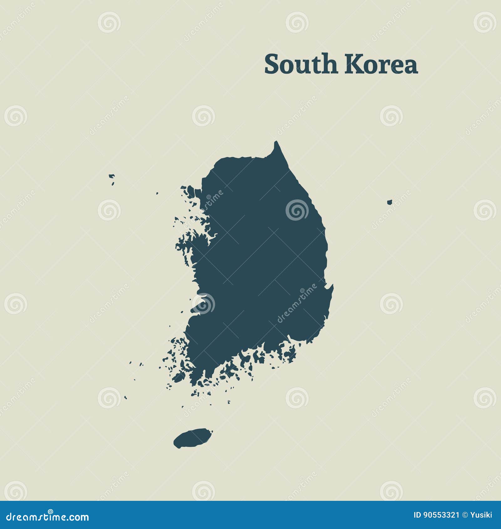 Outline Map of South Korea. Illustration. Stock Illustration ...