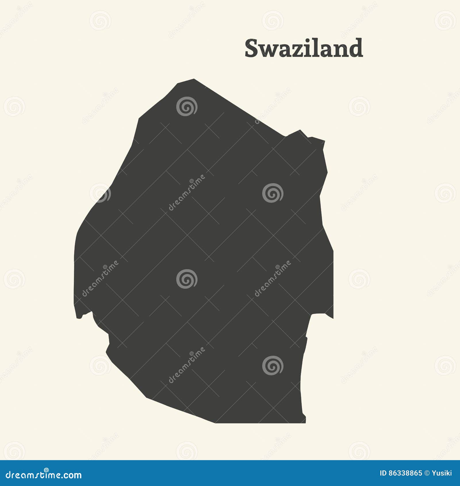 Outline Map of Swaziland. Illustration. Stock Illustration ...