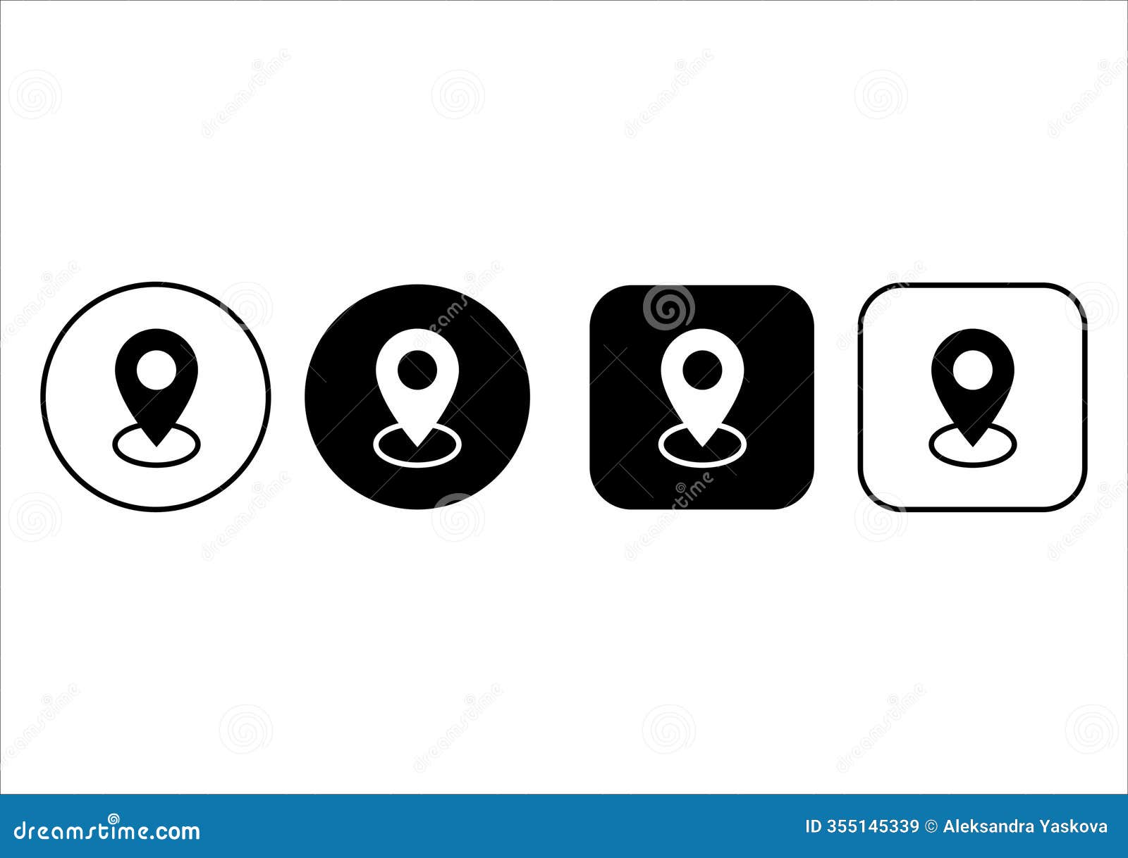 Outline Map Symbol. Address Icon Buttons Stock Illustration ...