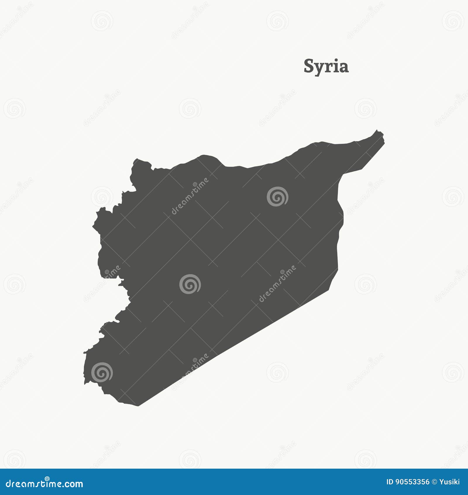 Outline Map of Syria. Illustration. Stock Illustration - Illustration ...
