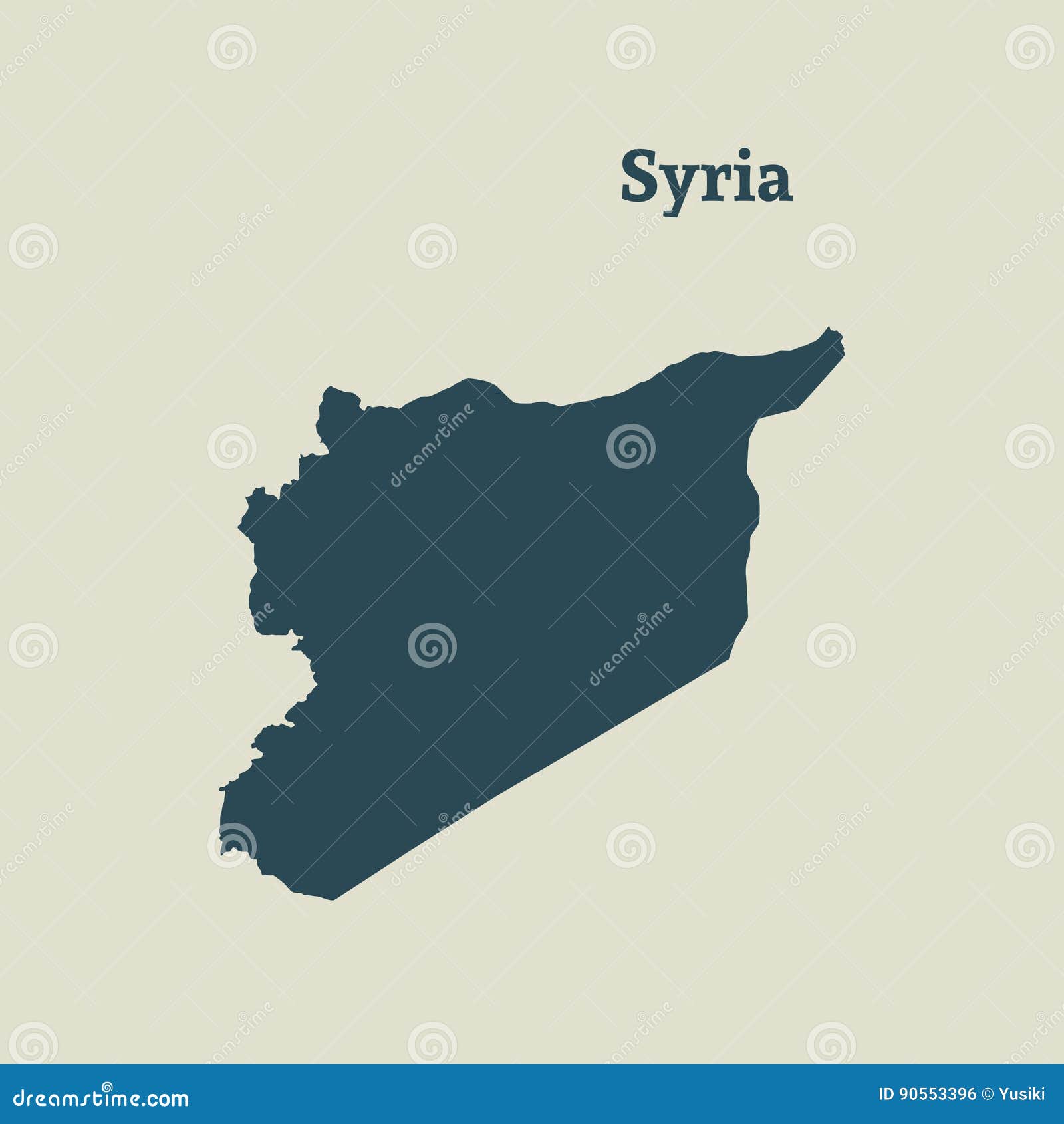 Outline Map Of Syria With Governorates In Black Background Royalty-Free ...