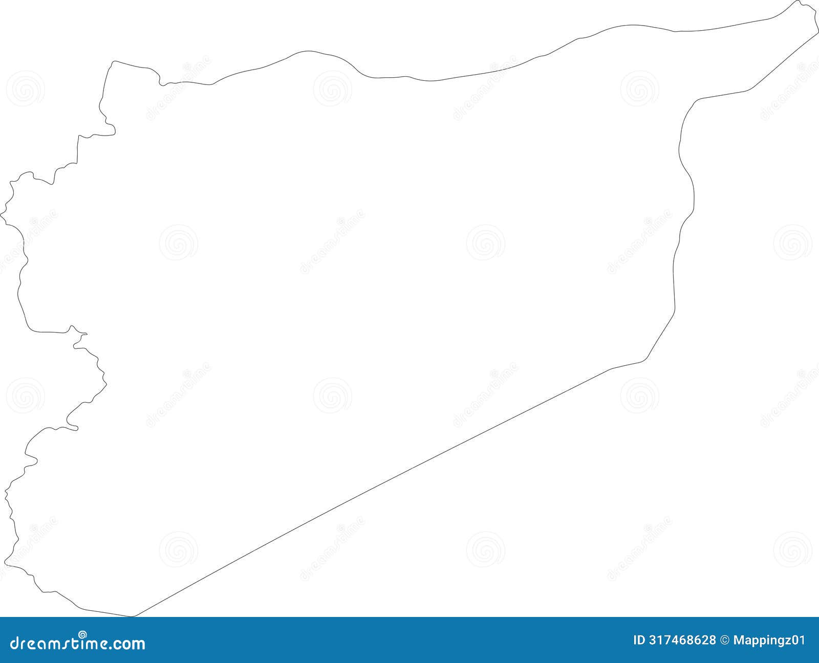 Syria outline map stock illustration. Illustration of geography - 317468628