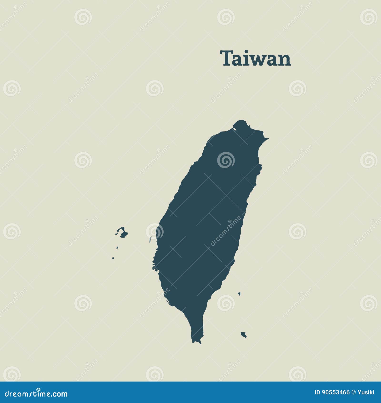 Outline Map of Taiwan. Illustration. Stock Illustration - Illustration ...