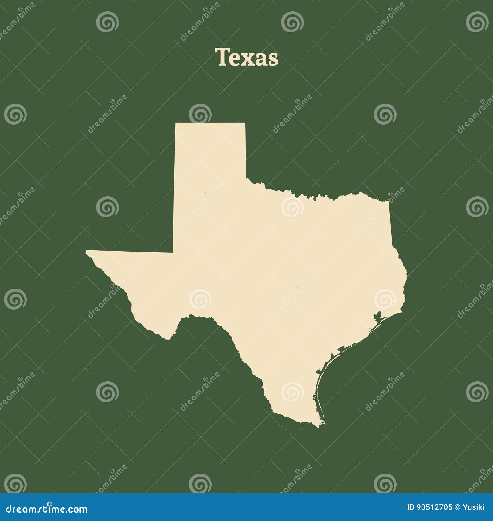 Outline Map of Texas. Illustration. Stock Illustration - Illustration ...
