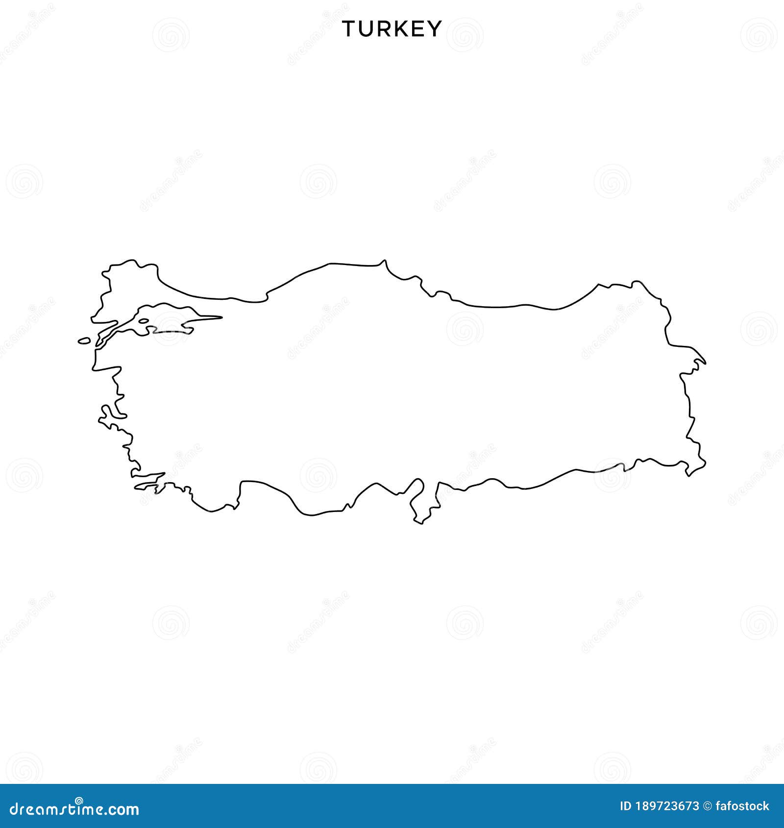 Outline Map of Turkey Vector Design Template. Editable Stroke Stock ...