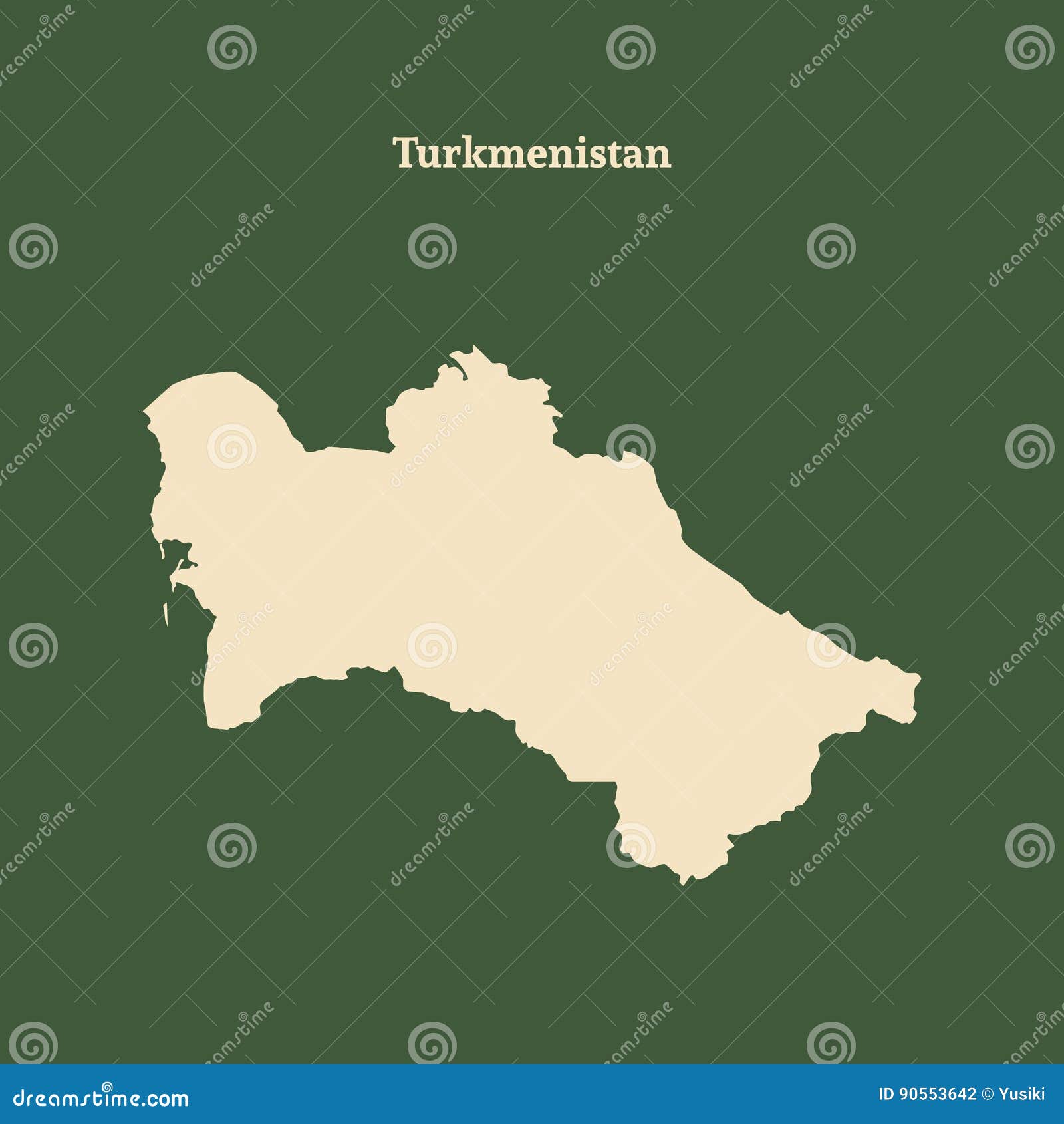 Outline Map of Turkmenistan. Illustration. Stock Illustration ...