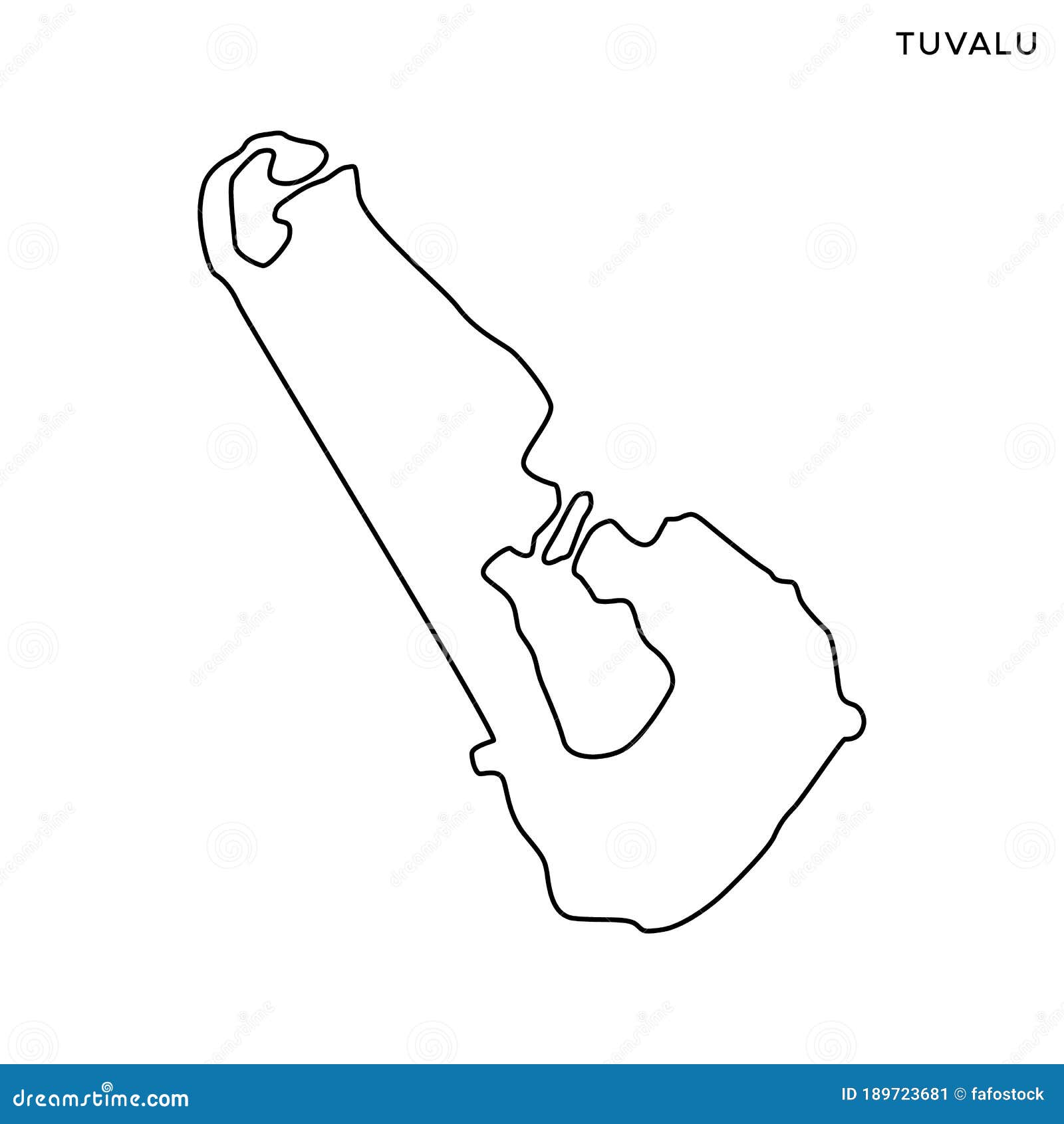 Outline Map of Tuvalu Vector Design Template. Editable Stroke Stock ...