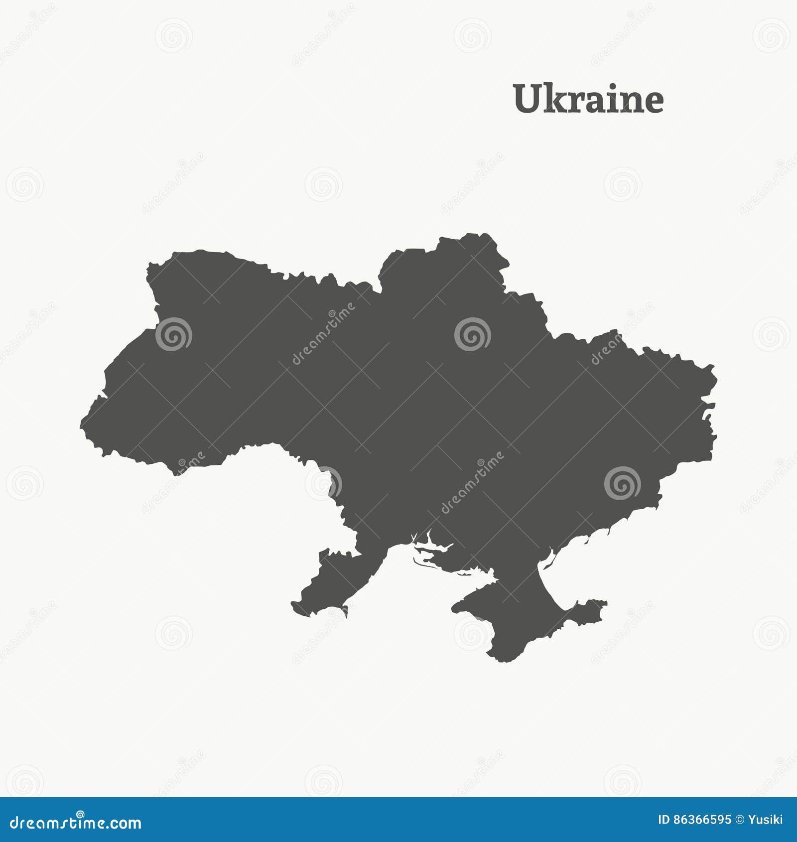 Outline Map of Ukraine. Illustration. Stock Illustration - Illustration ...